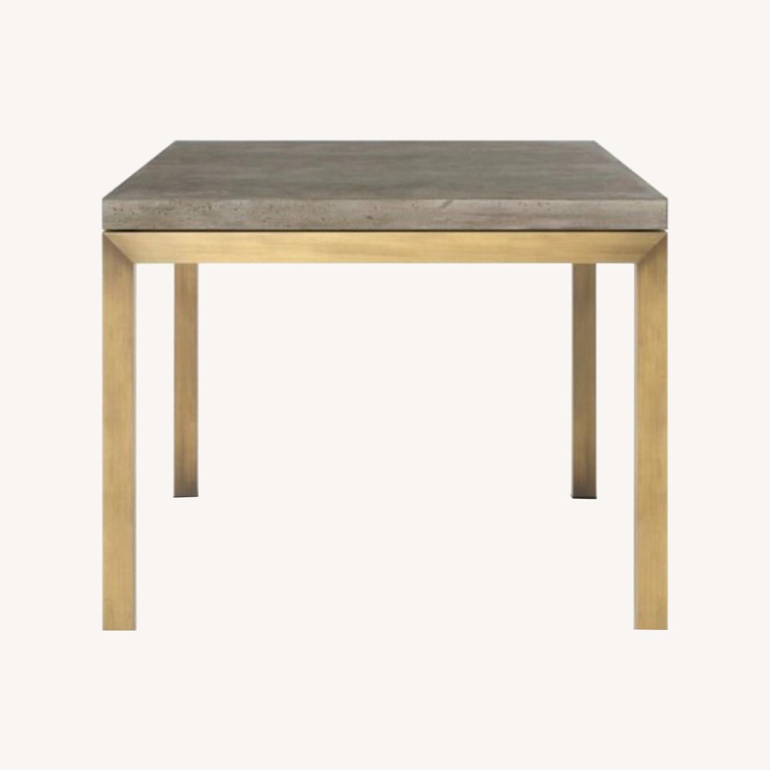 Crate and Barrel Parsons Concrete and Brass Table - AptDeco