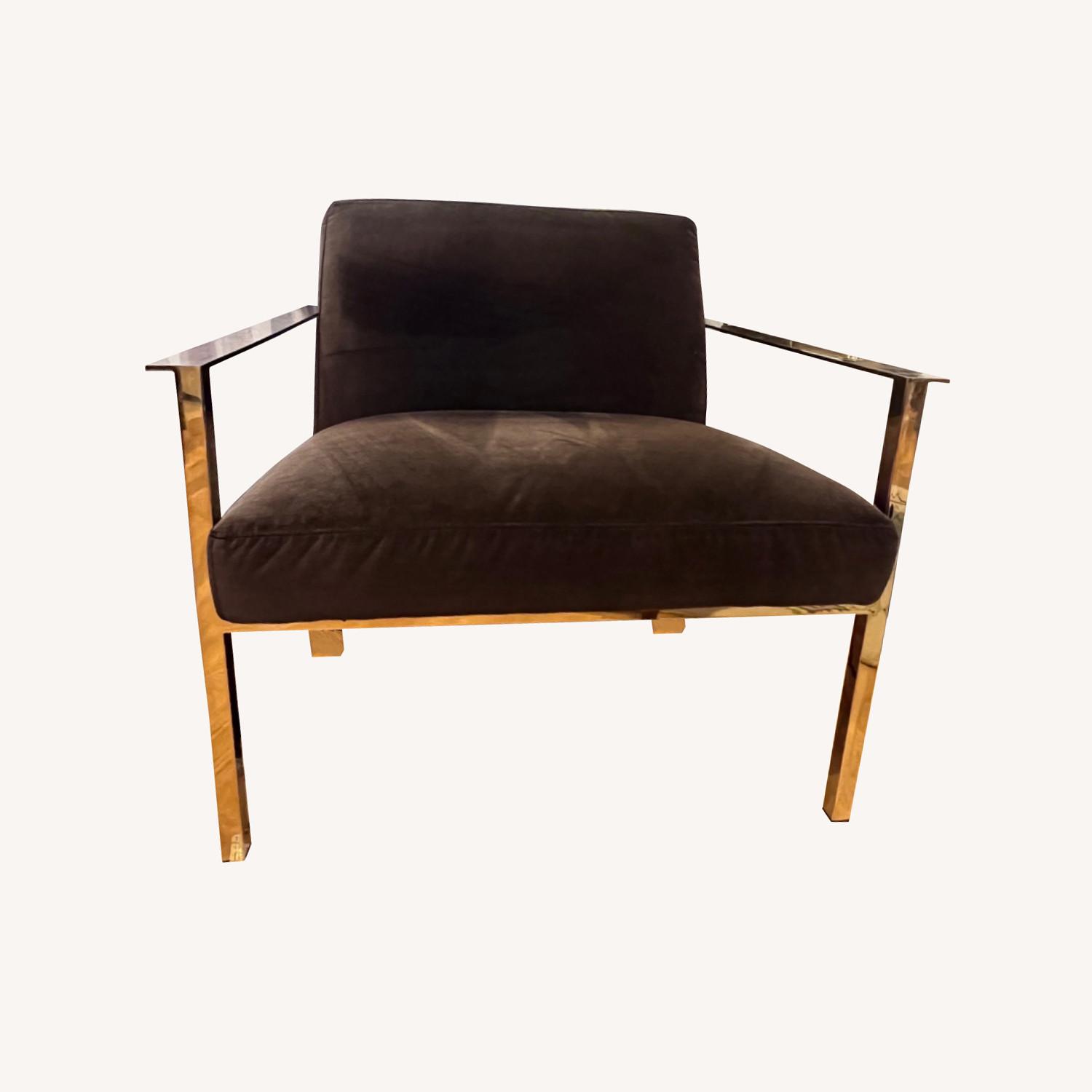 CB2 Cue Chair With Metallic Frame Dale Dark Grey - AptDeco