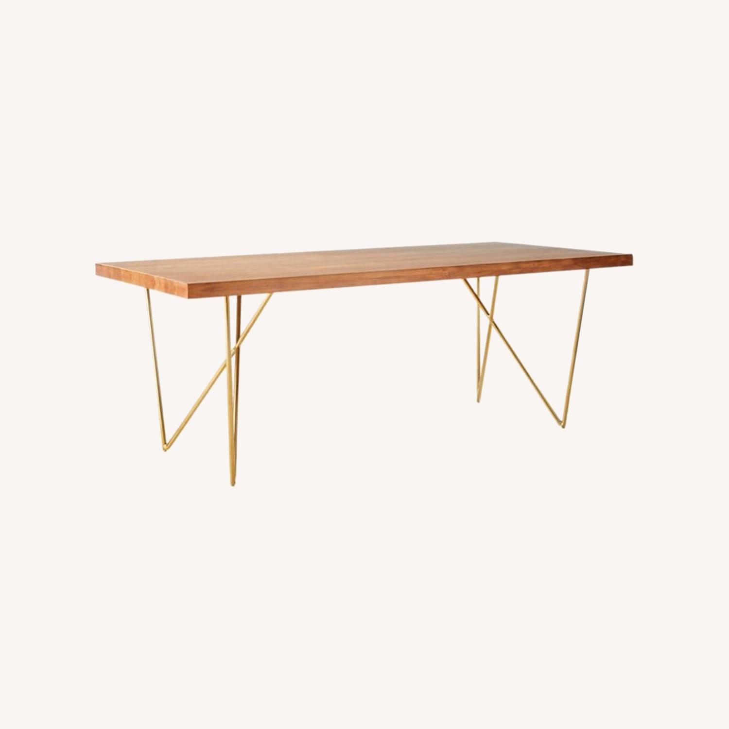 CB2 Dylan Dining Table with Brass Legs - AptDeco