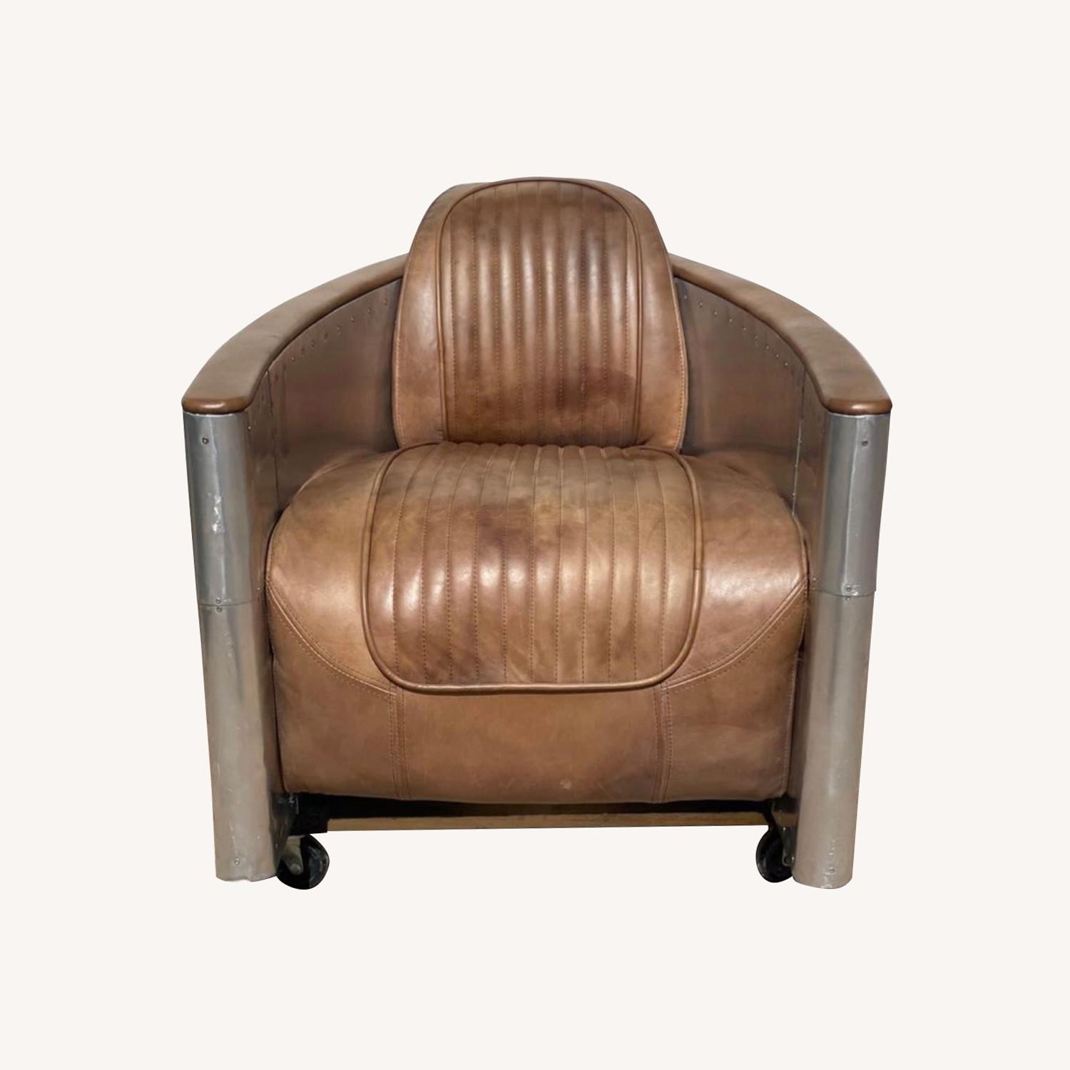 Restoration Hardware Aviator Leather Chair - AptDeco