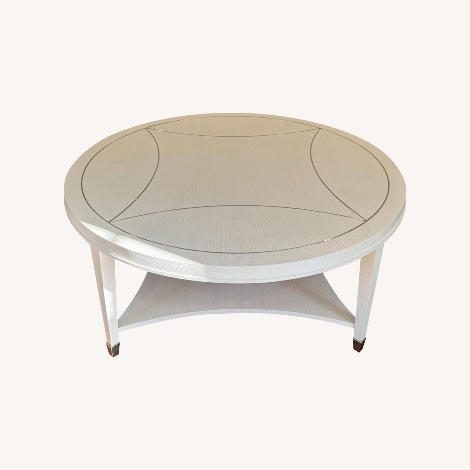 Criteria Cocktail Table W Stainless Steel Inlay - AptDeco