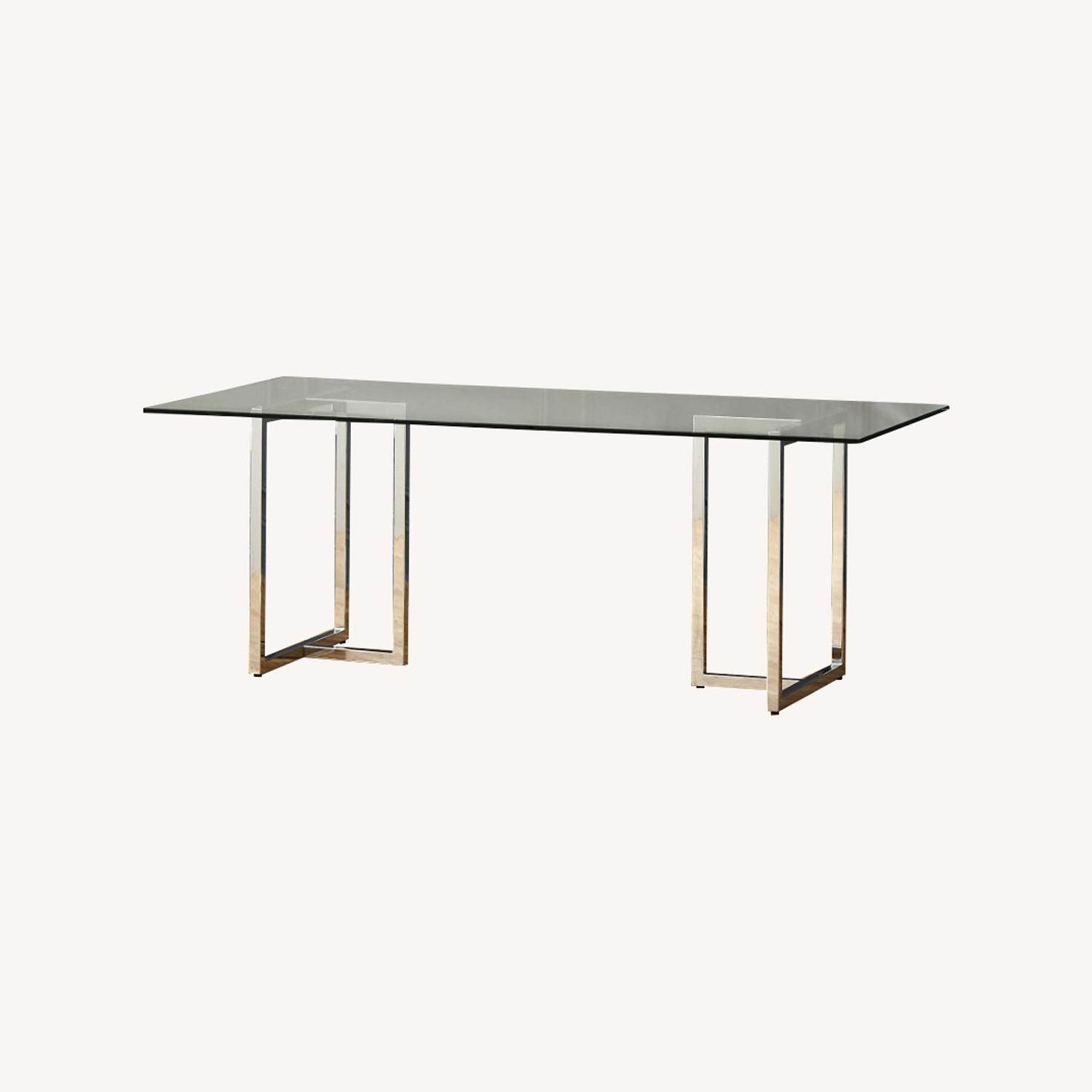 CB2 Silverado Chrome 72" Rectangular Dining Table - AptDeco