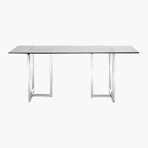Silverado Brass 72" Rectangular Dining Table - AptDeco