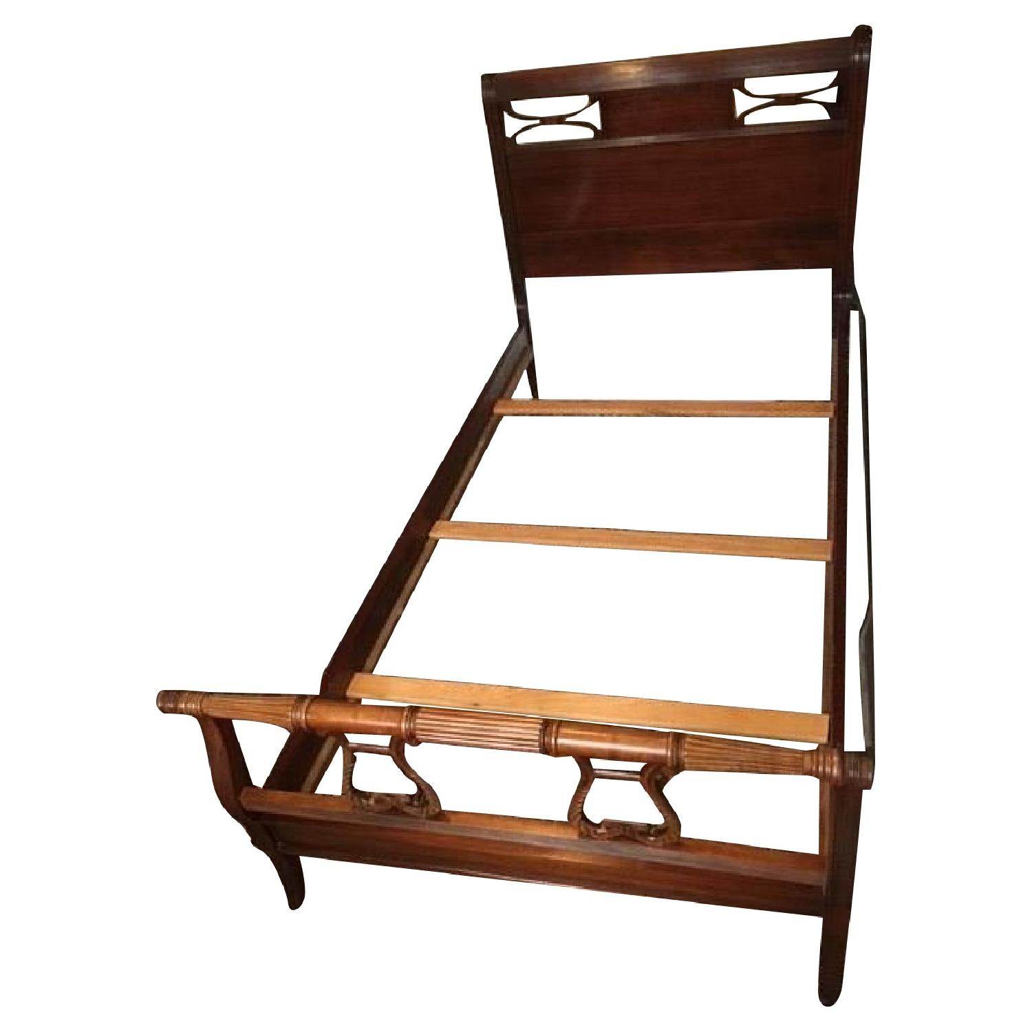 Huntley Furniture Antique Wood Twin Bed Frame - AptDeco