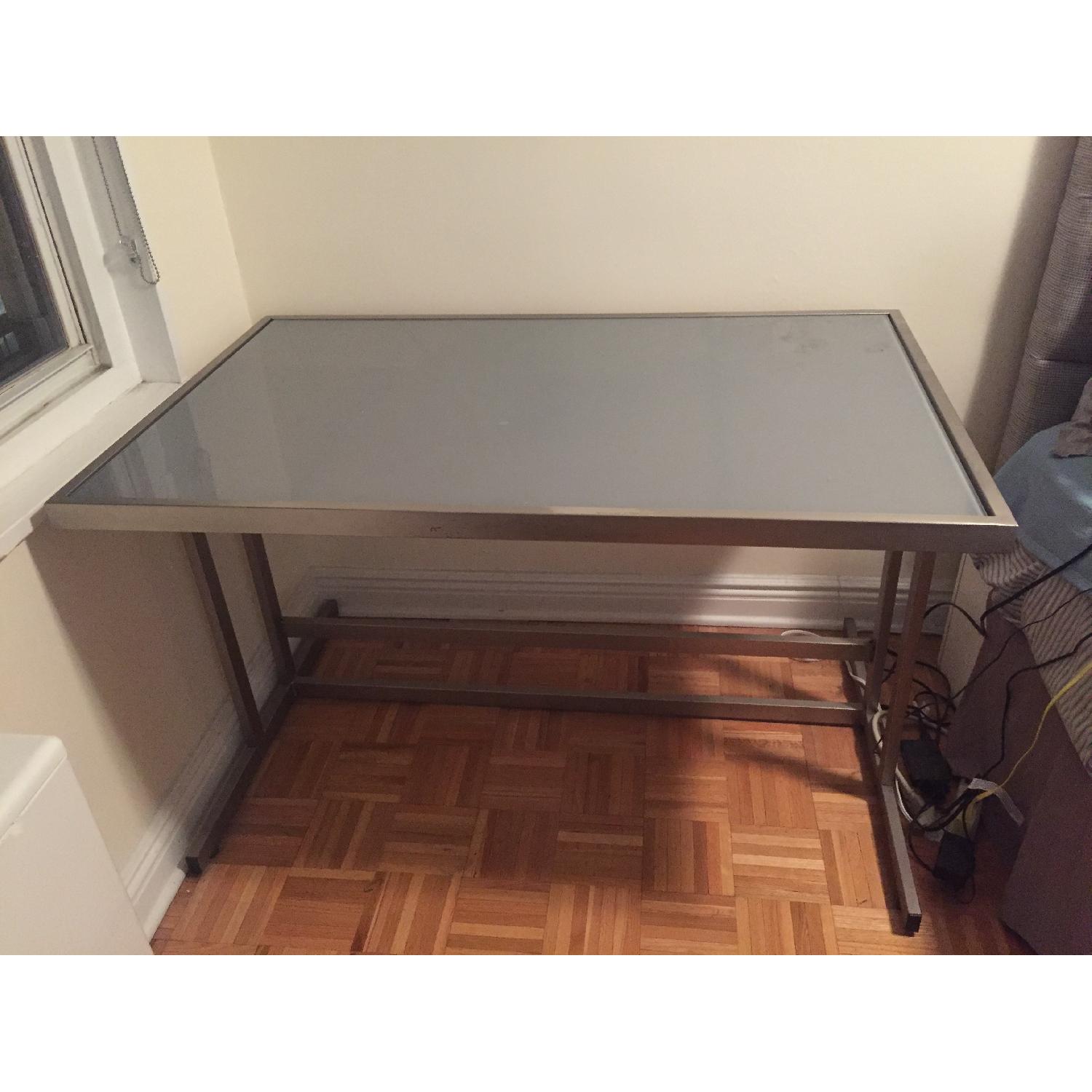 CB2 Frosted Glass Top Desk - AptDeco