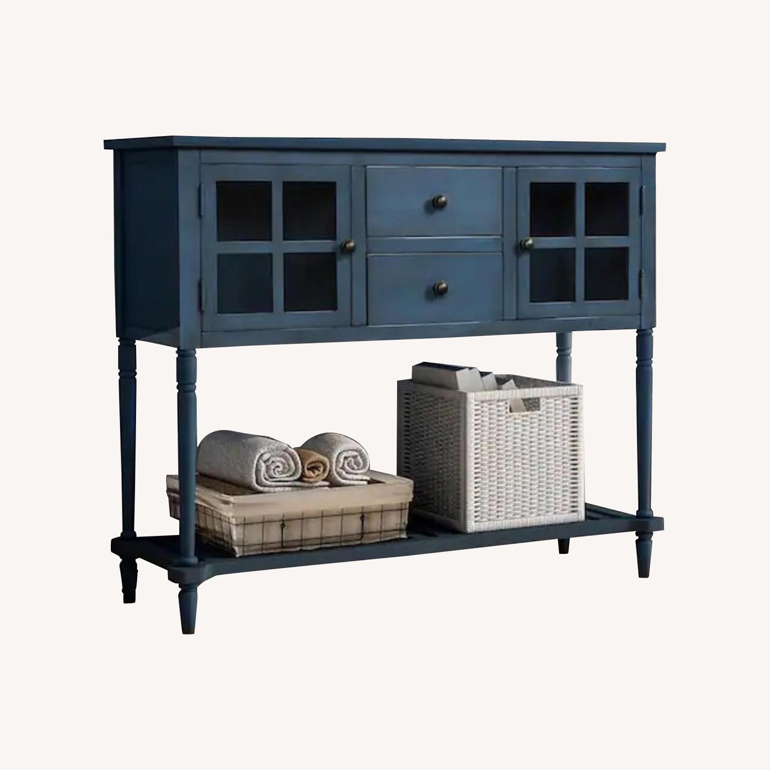 Vintage Farmhouse Blue Console Table - AptDeco