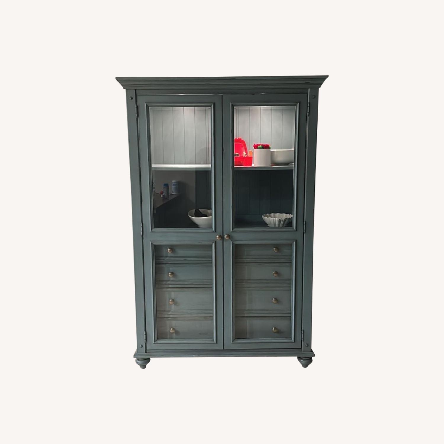 Key City Teal China Cabinet - AptDeco