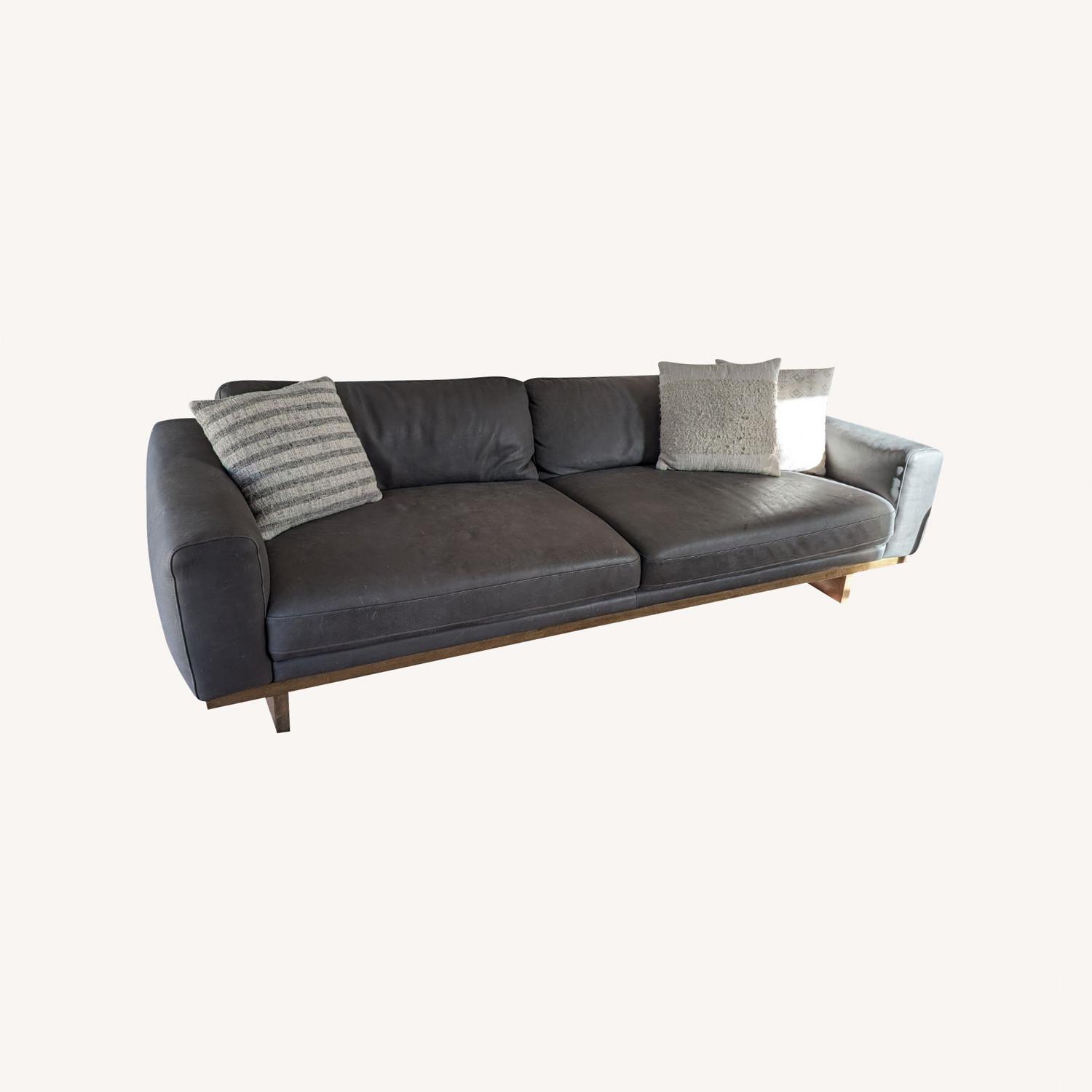 Arhaus Novato Leather Sofa in Lanie Graphite - AptDeco