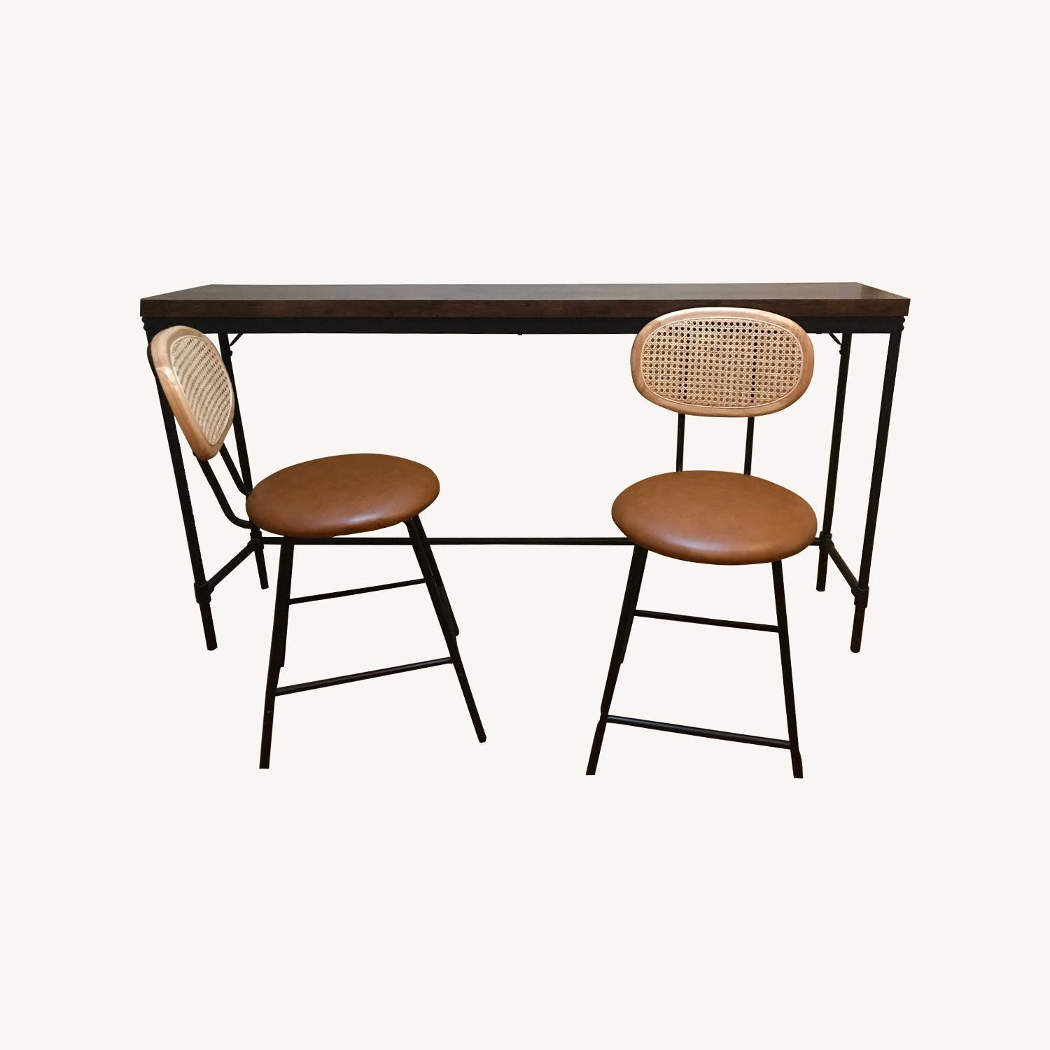 Extra Long Console Bar Table Dining Set - AptDeco