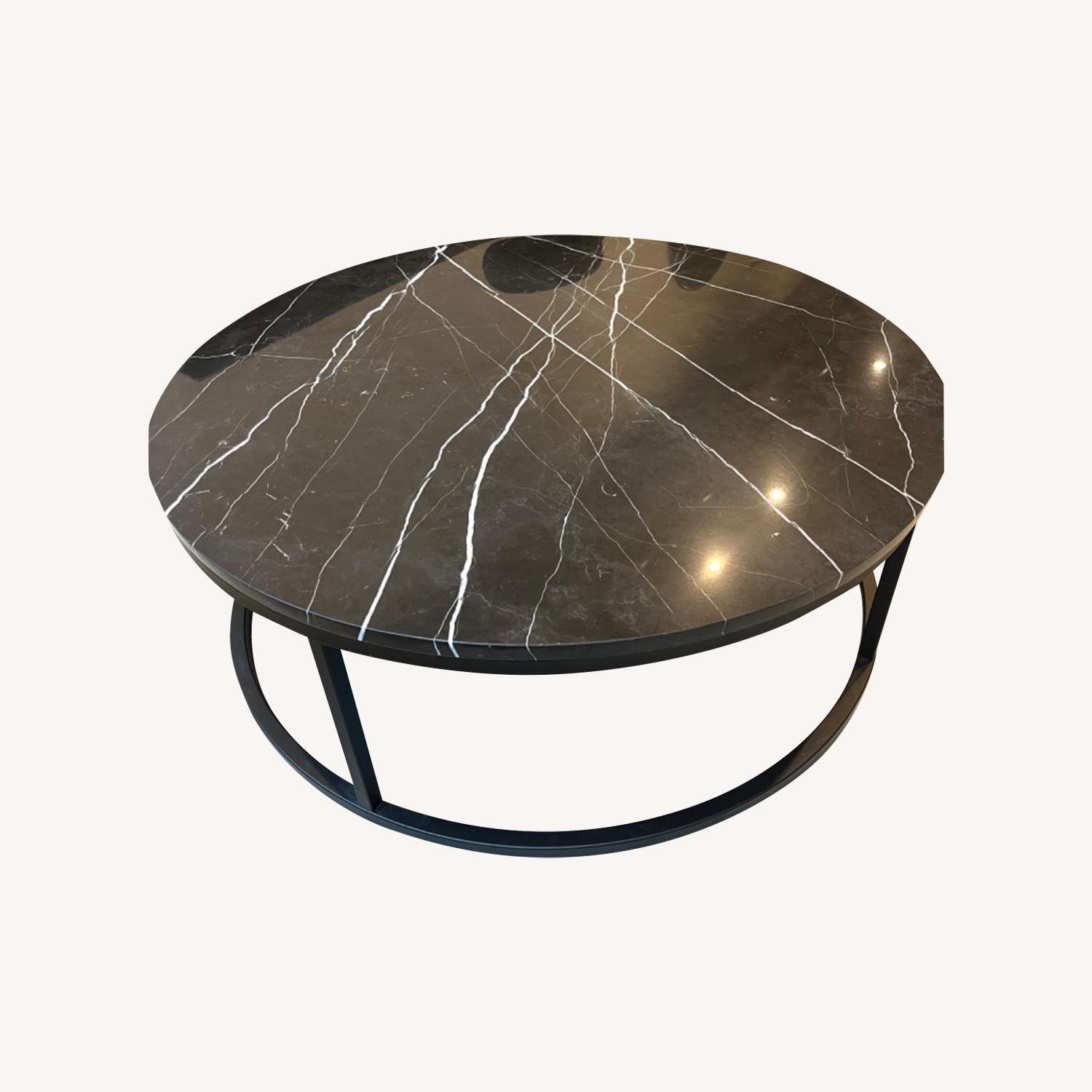 CB2 Round Marble Coffee Table - AptDeco