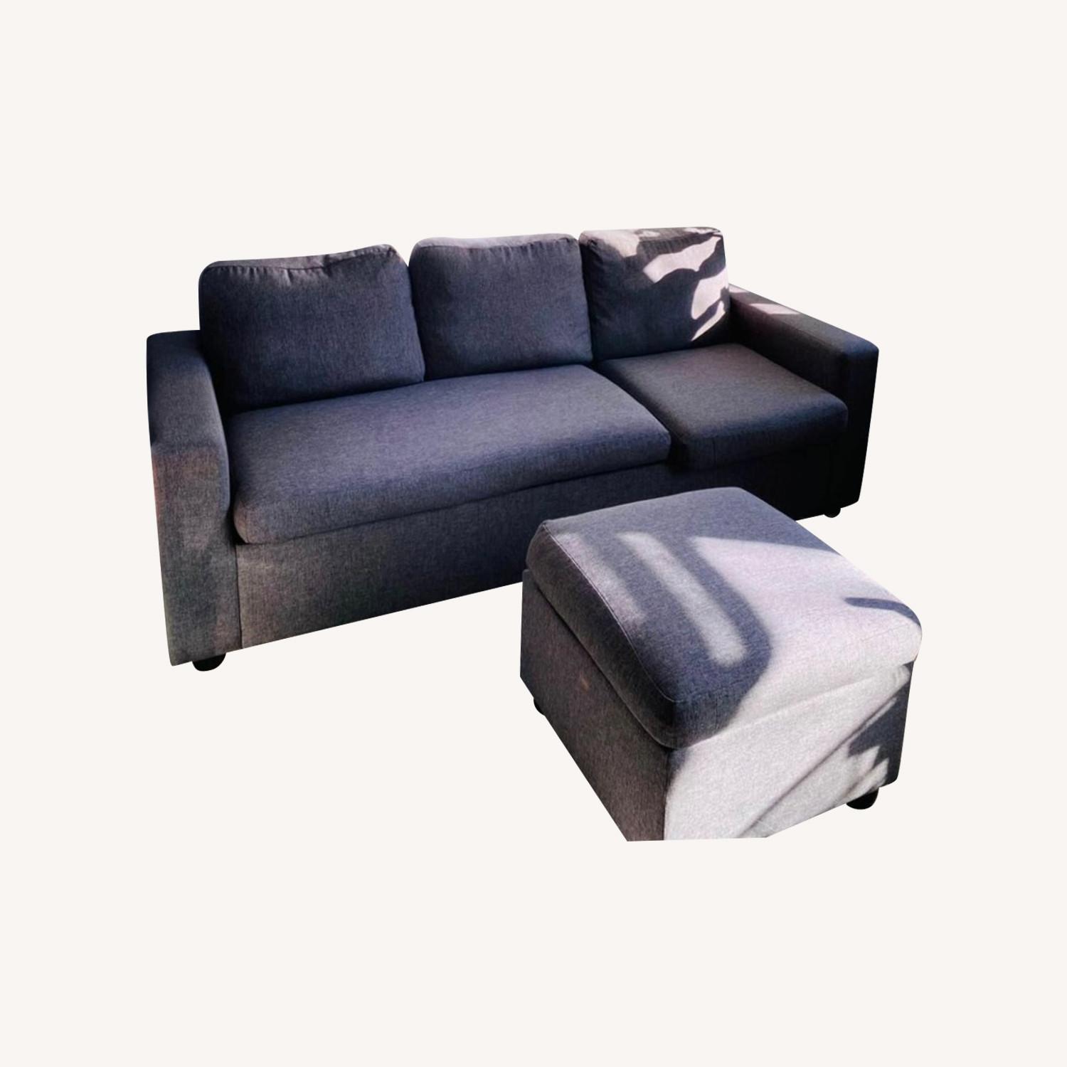 Comfy Blue 3 Seater with Sectional - AptDeco