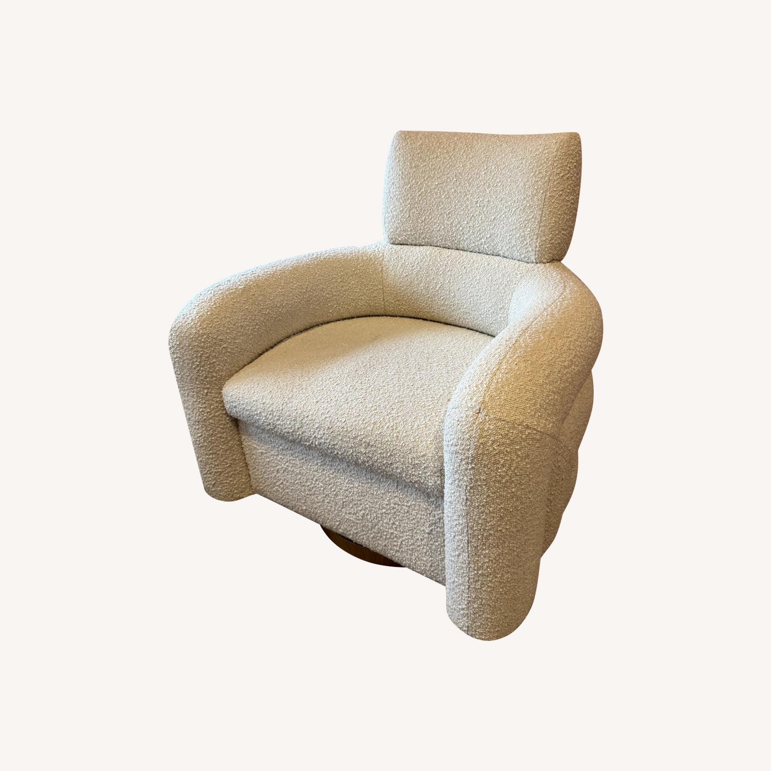 Snoozer Cream Boucle Nursery Swivel Glider Chair - AptDeco
