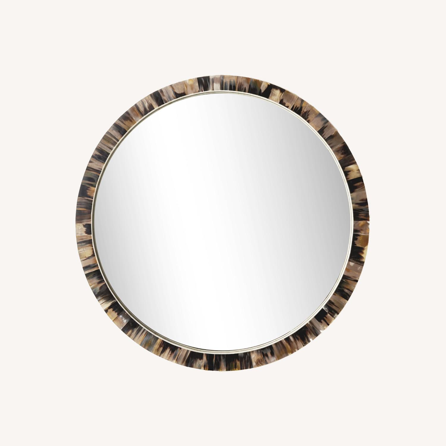 Williams Sonoma Horn and Bone Round Mirror - AptDeco