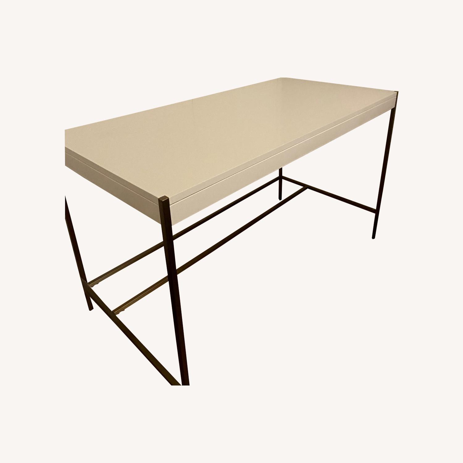 West Elm Zane Desk White 47 in - AptDeco