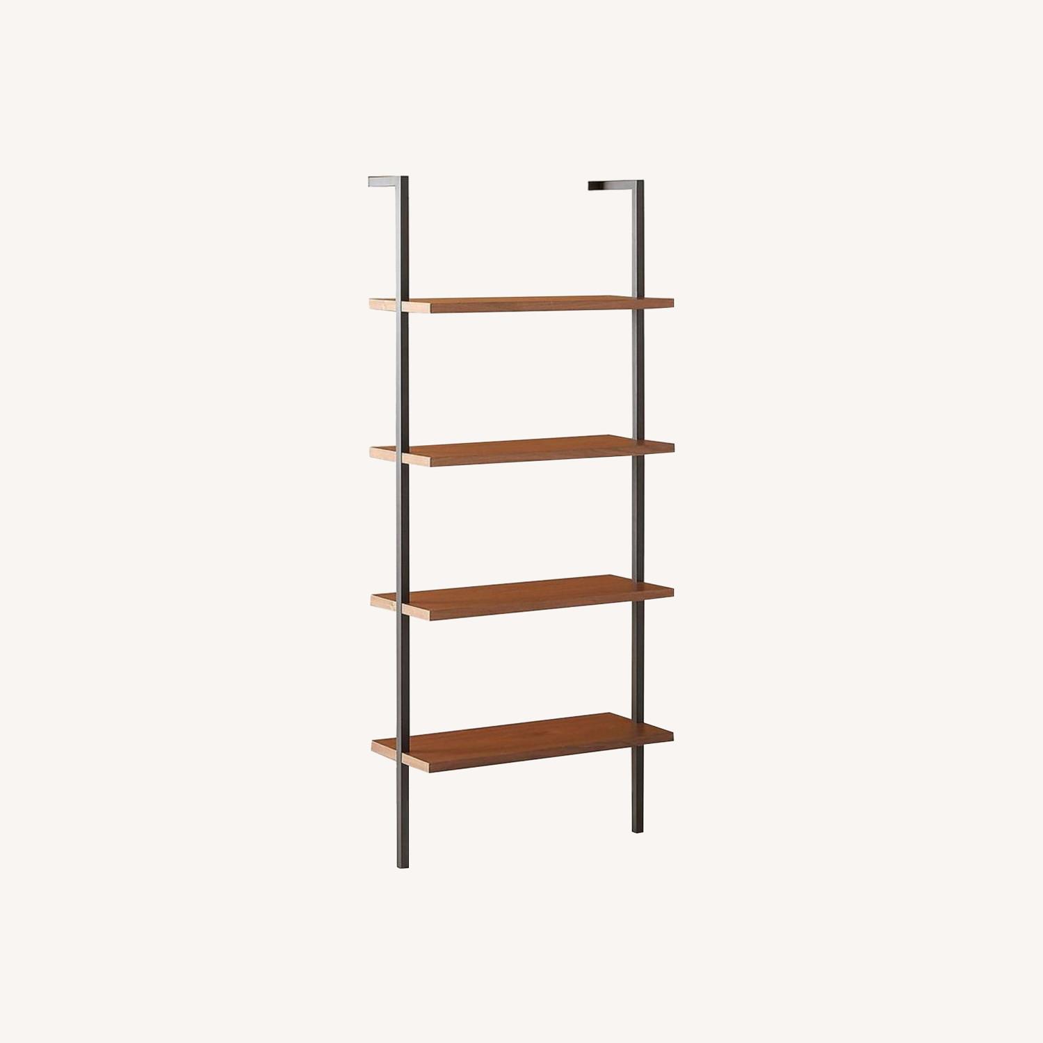 CB2 Helix Walnut Wood Wall Mount Bookshelf 70'' - AptDeco