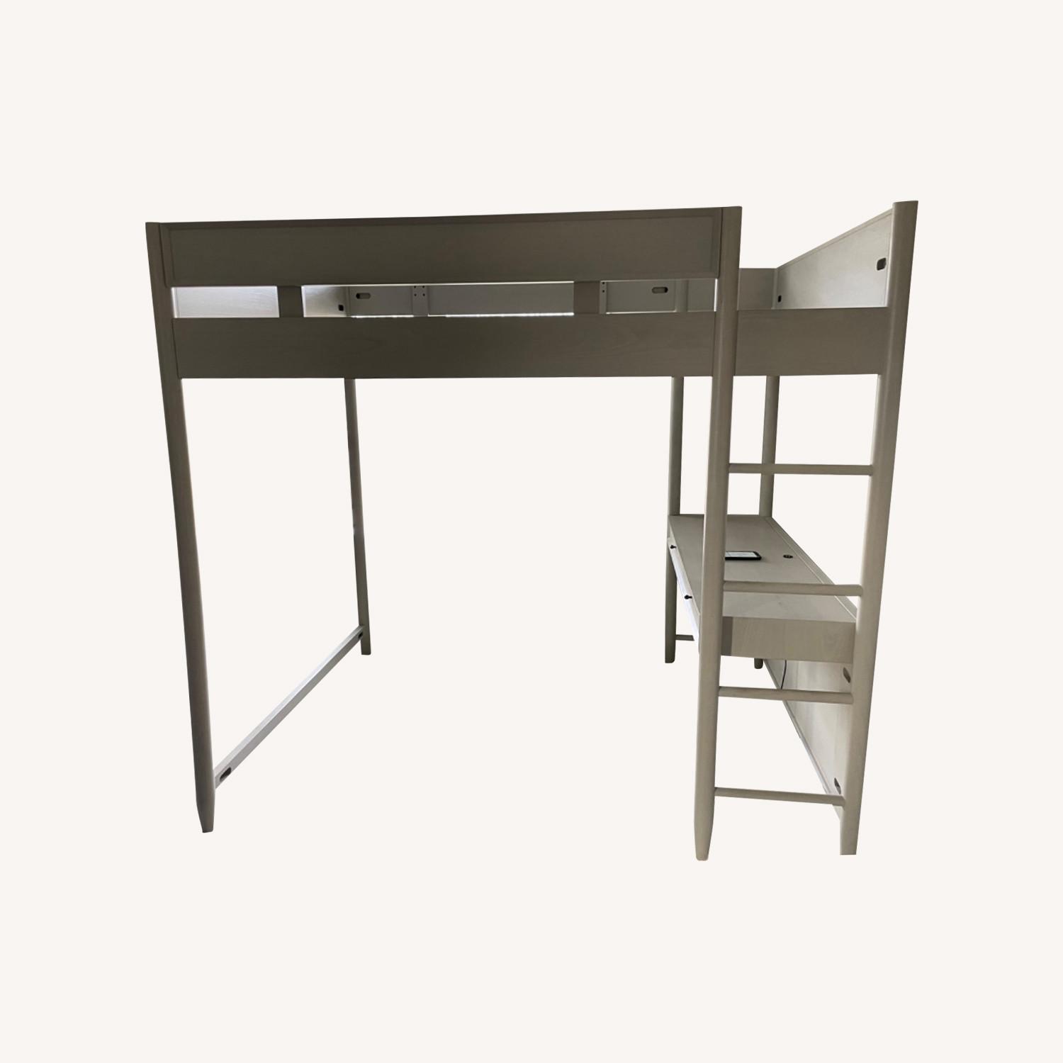 West Elm Loft Bed W Desk (Pebble Color) - AptDeco
