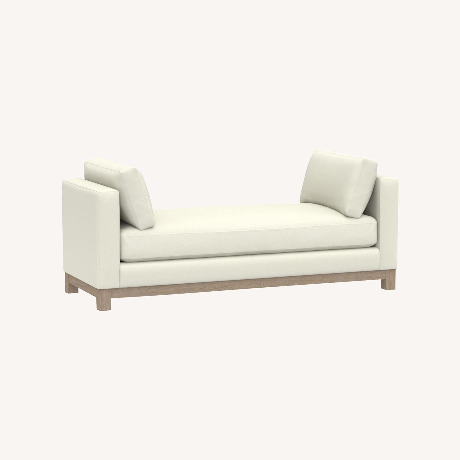 Pottery Barn Jake Settee with Seadrift Wood Base