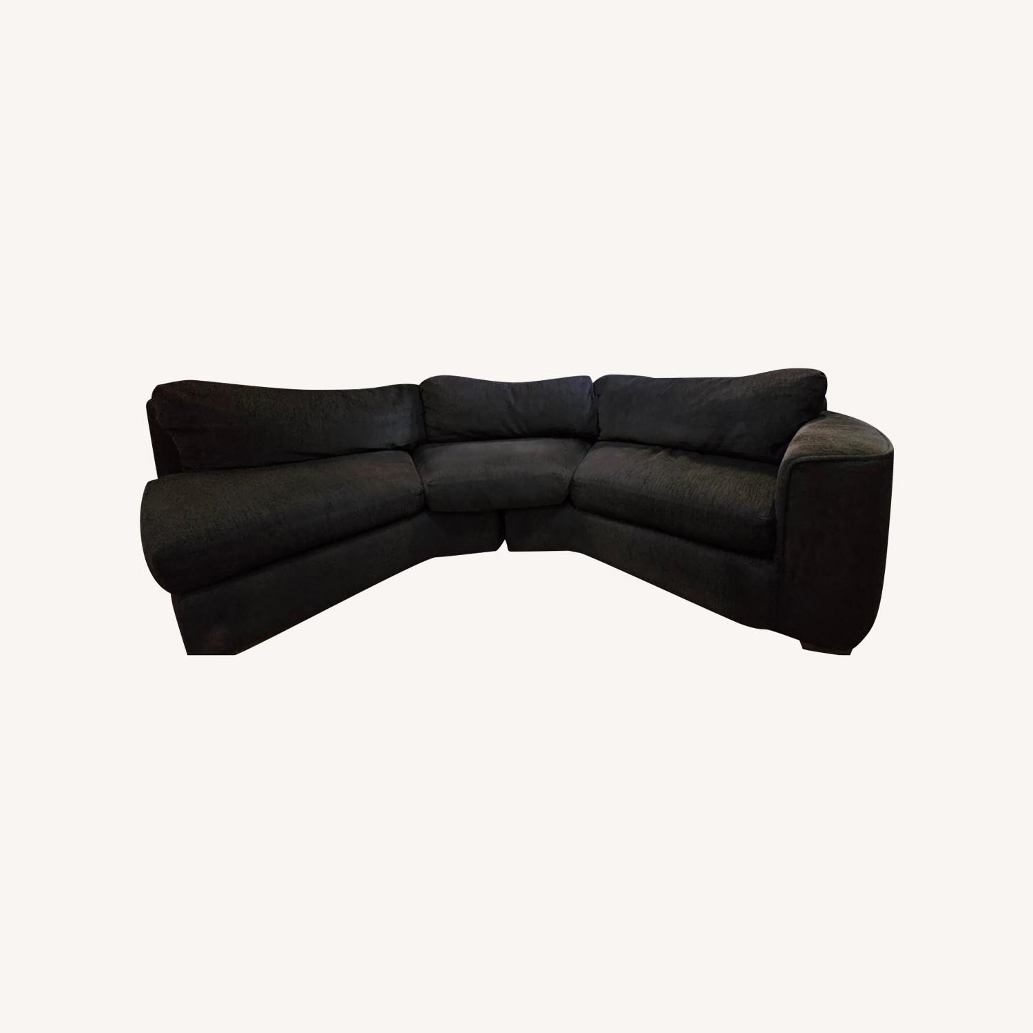 Dania Modern Black Chenille 3-Piece Sectional - AptDeco