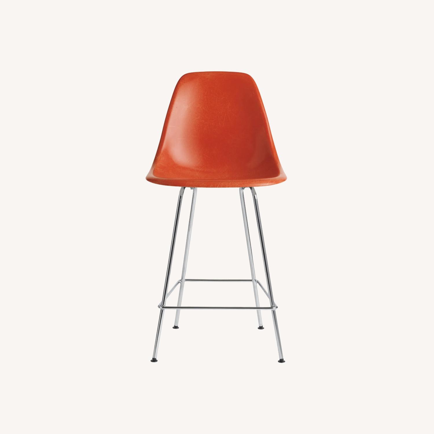 Eames Molded Fiberglass Stool (Orange) - AptDeco