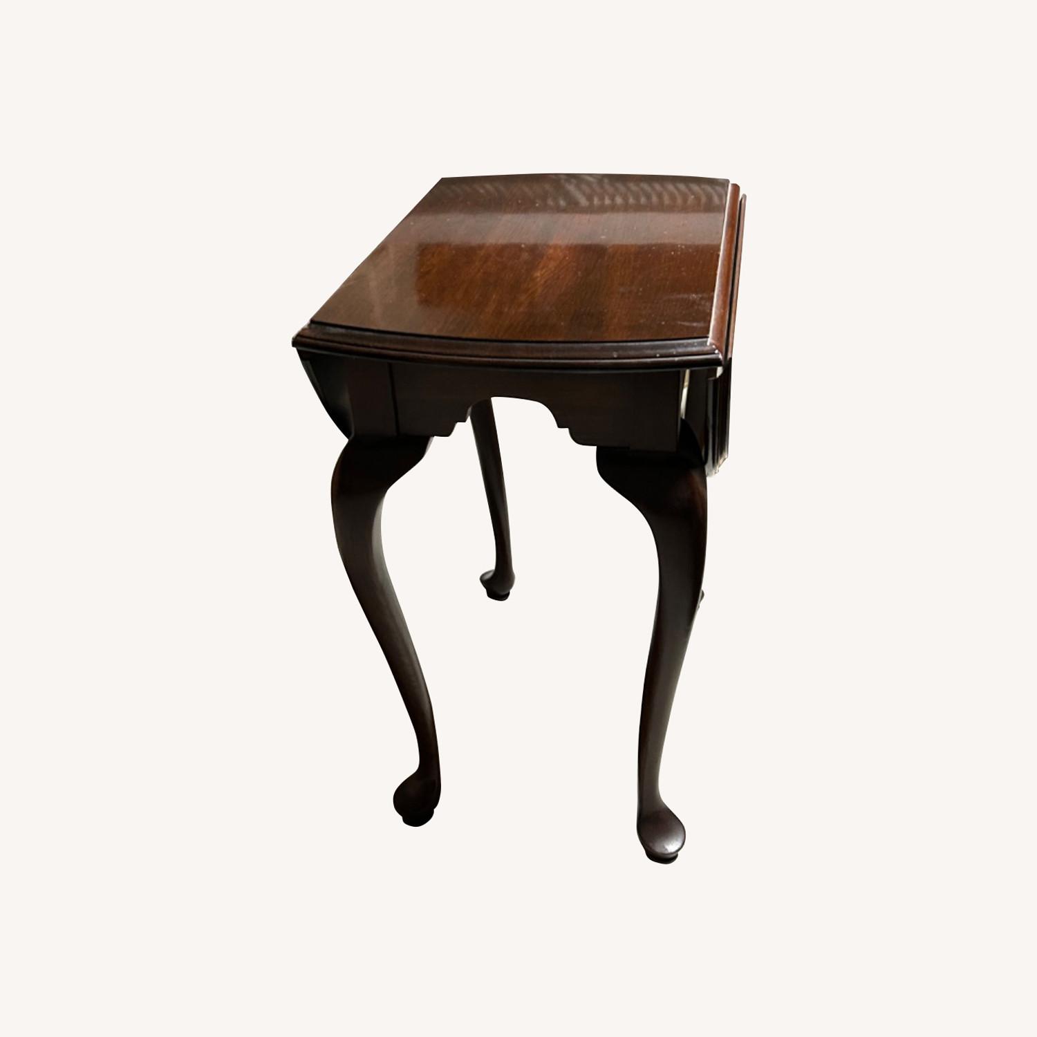 Small Cherry Wood Table with Drop Leaves - AptDeco