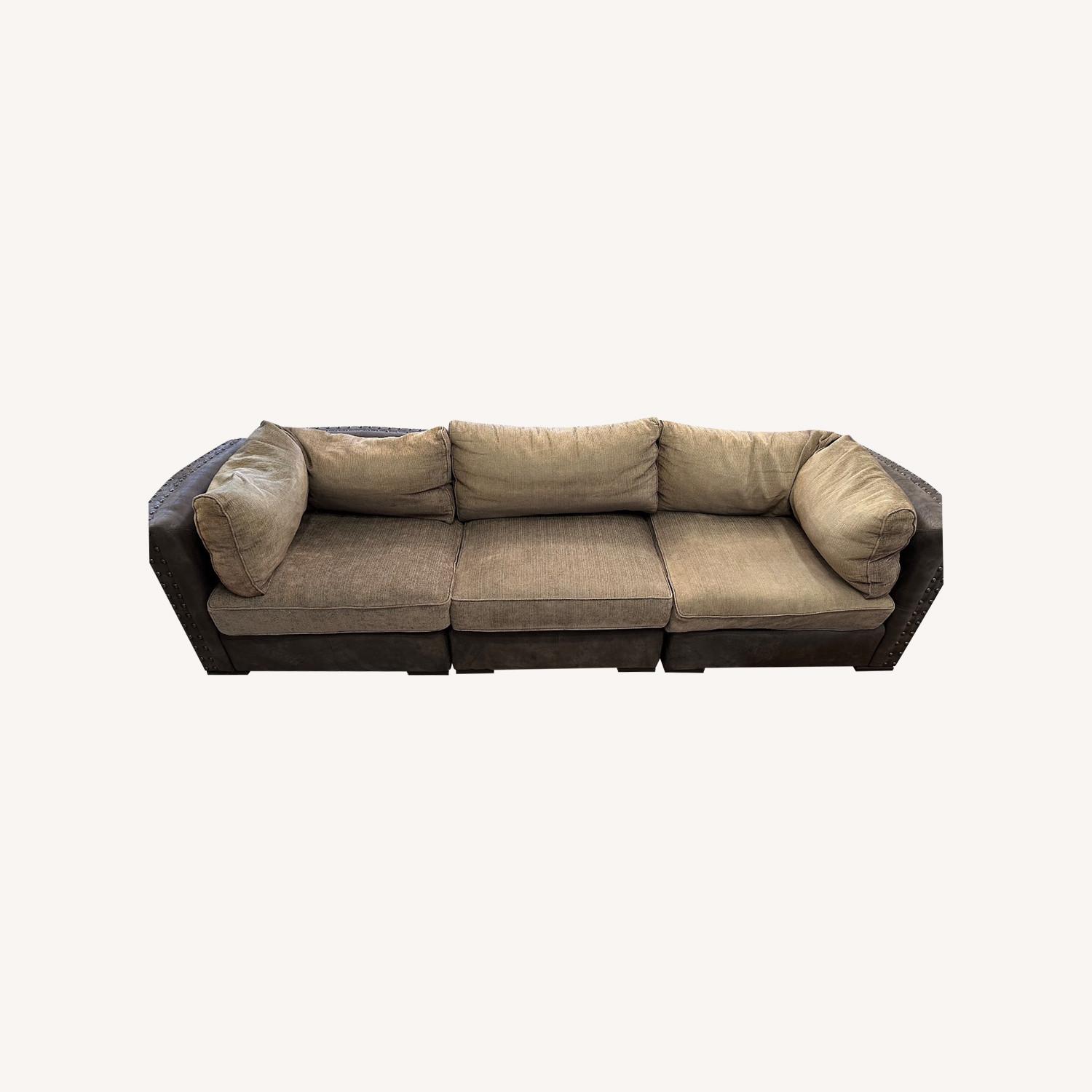 Arhaus Truffle Leather Sofa - AptDeco