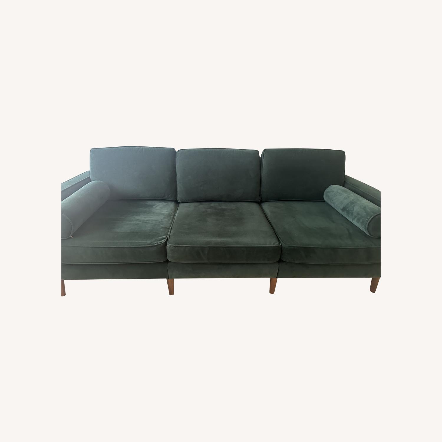 Velvet Green Burrow Sofa Aptdeco