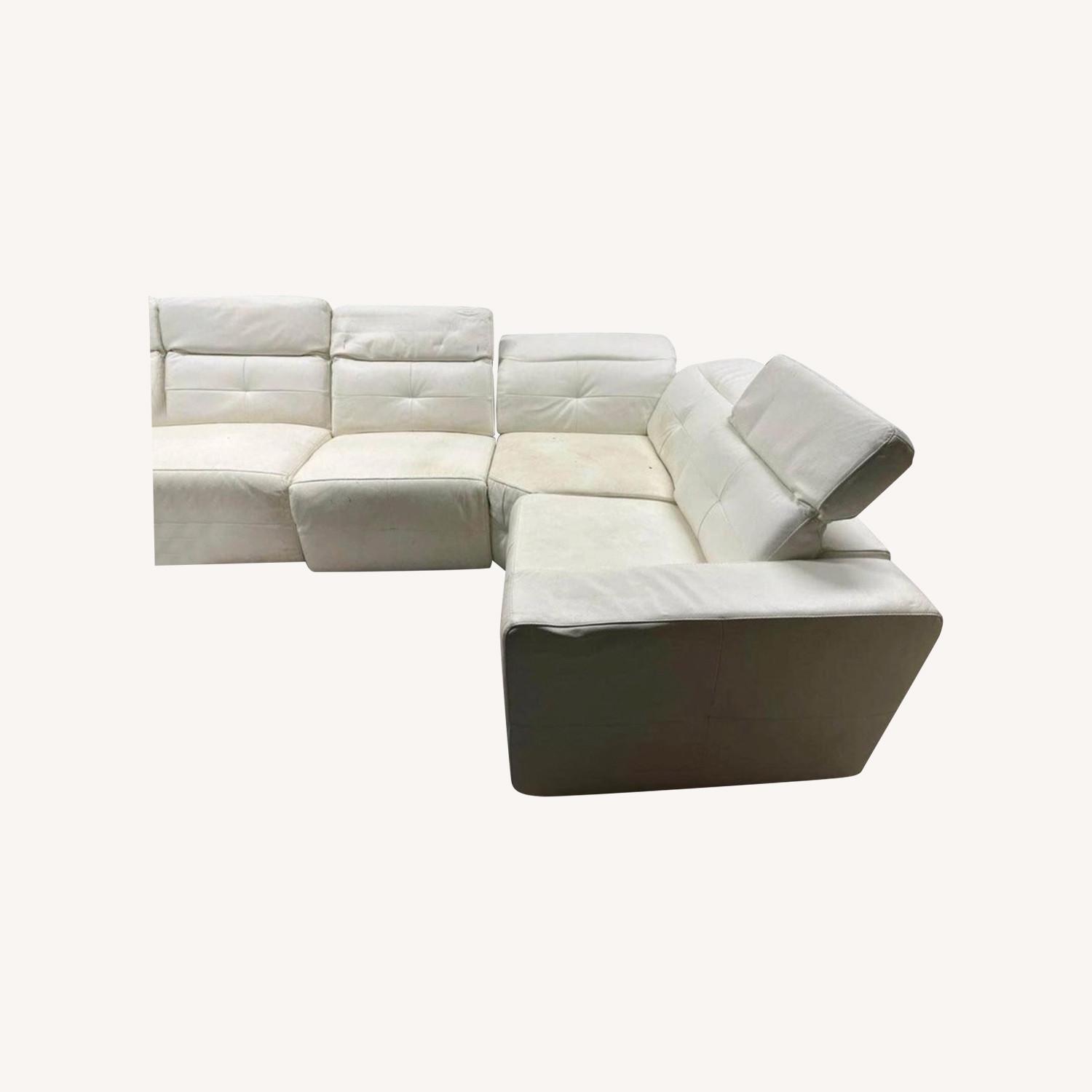 Z gallerie white leather sectional store