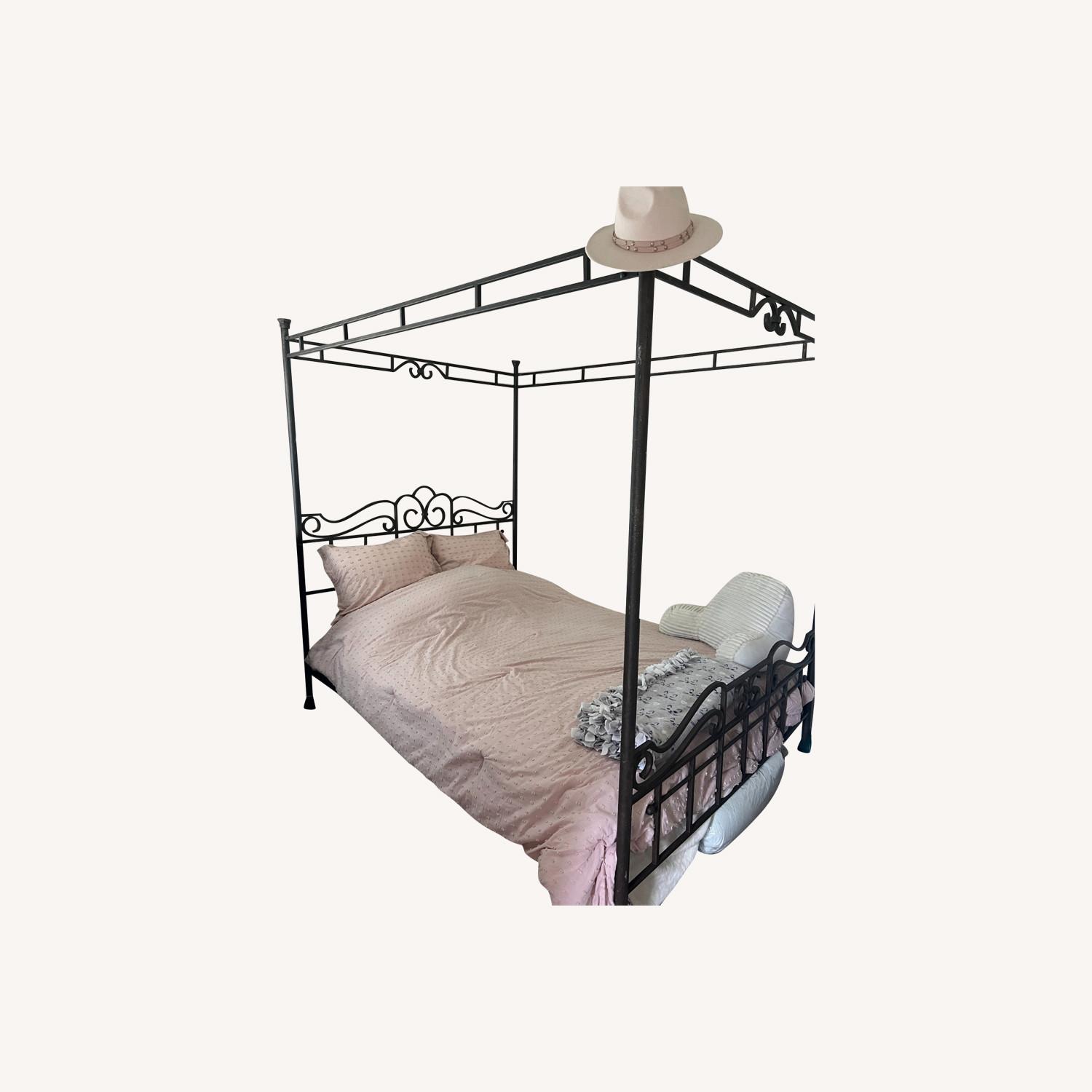 Antique Iron Wrought Canopy Bed - AptDeco