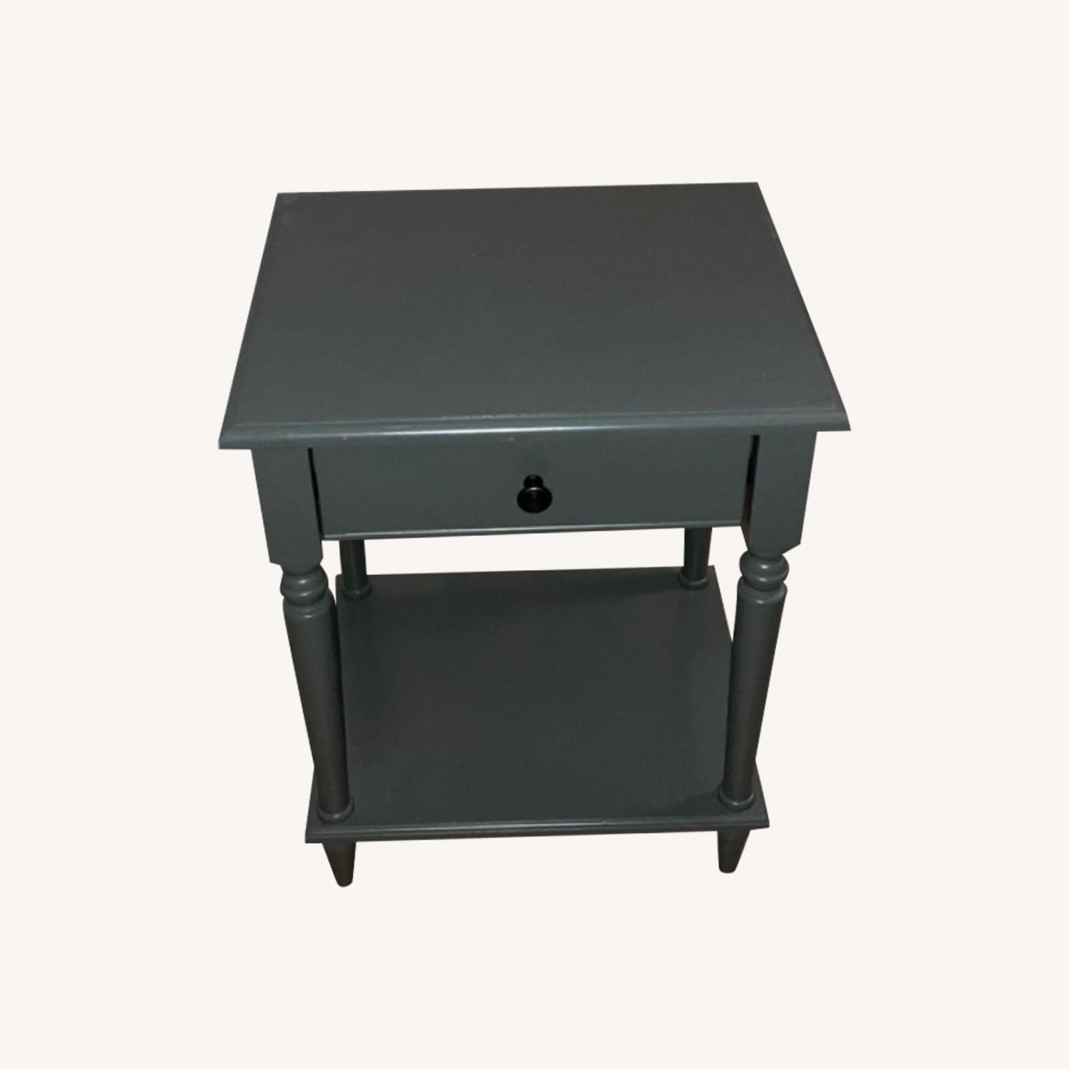 Gray End Table/Nightstand With Drawer - AptDeco