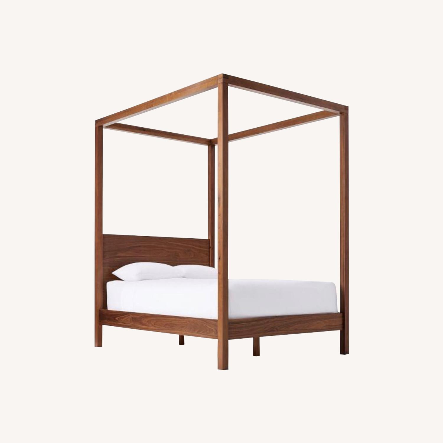 West Elm King Size Canopy Bed - AptDeco
