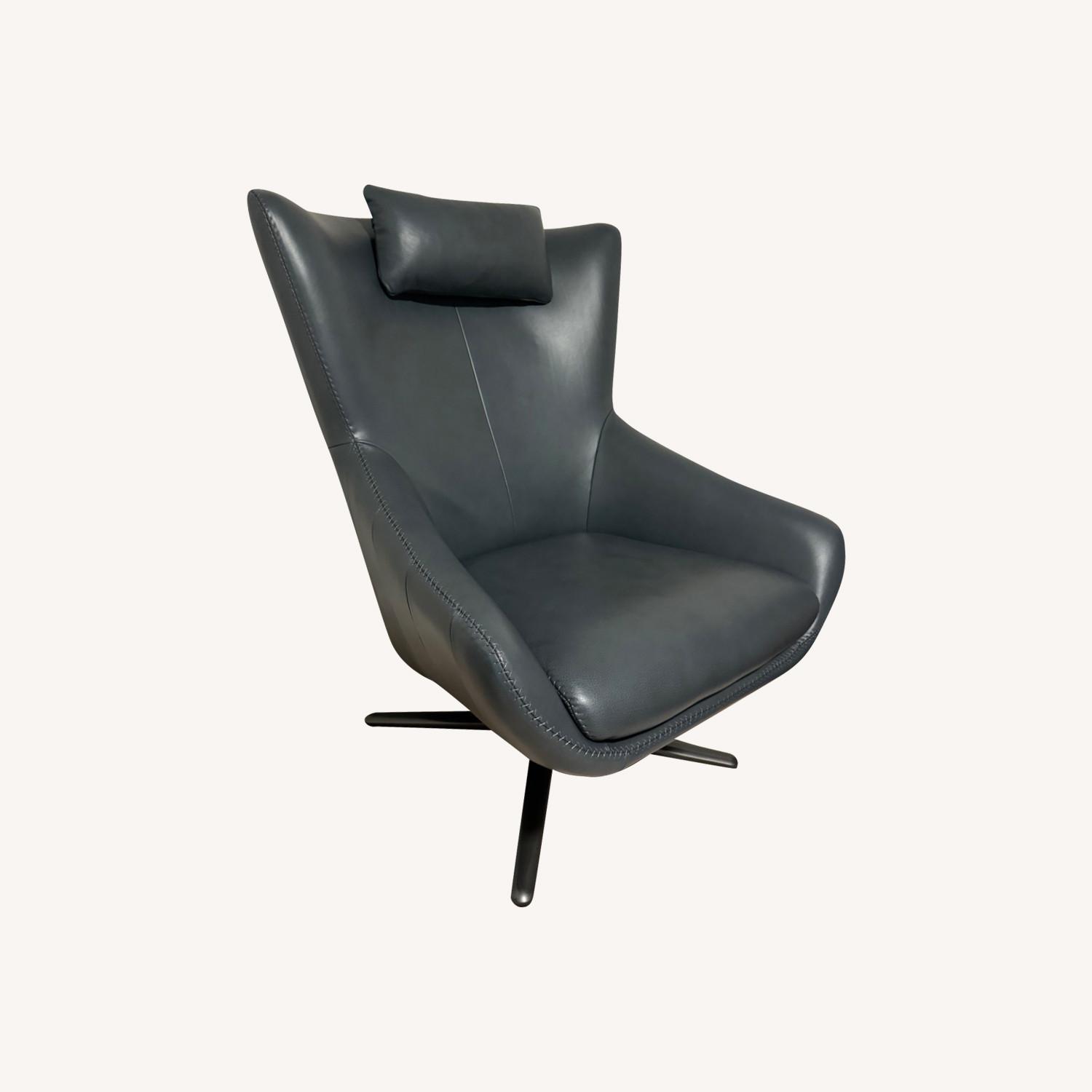 Kasala Alano Leather Swivel Chair - AptDeco