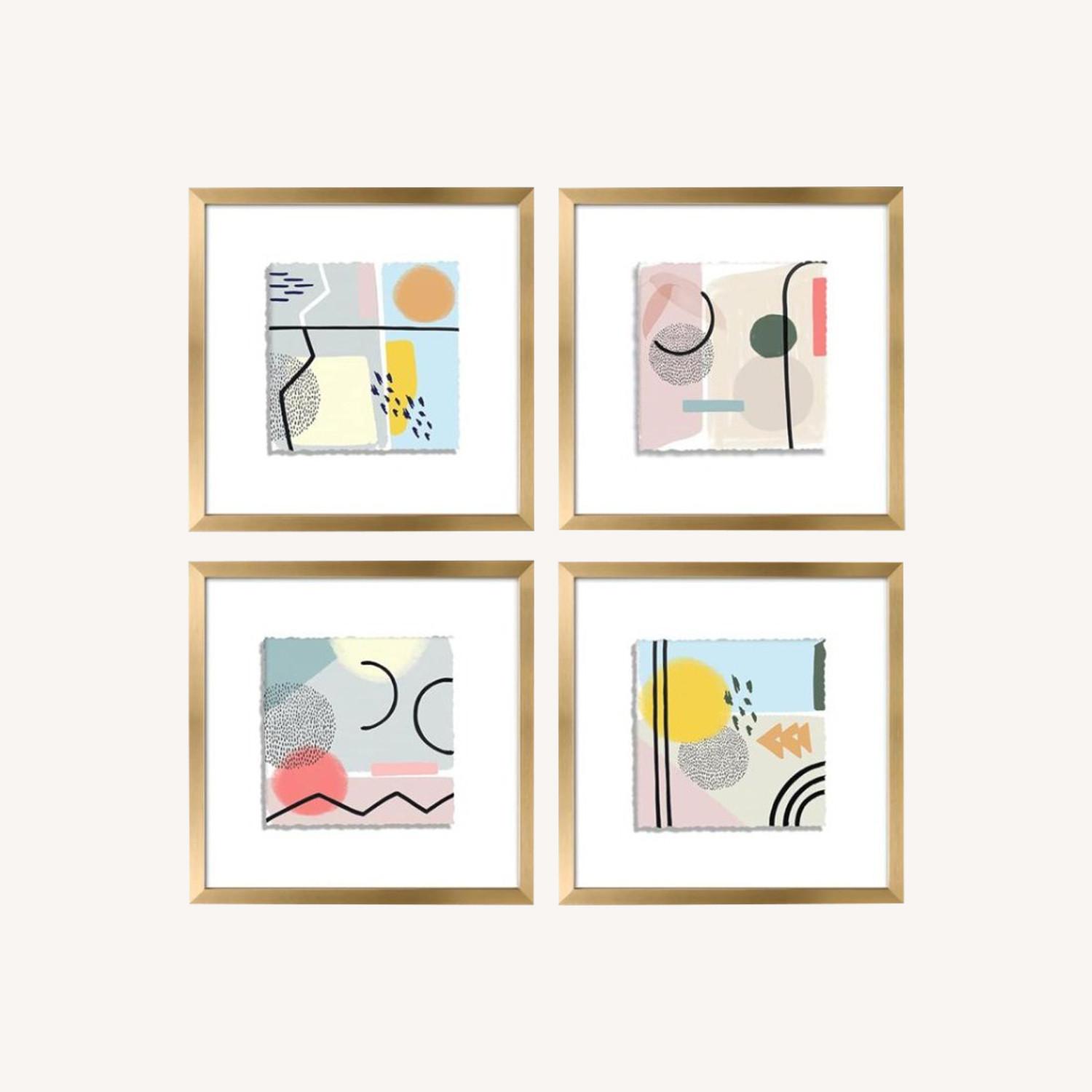 Four matching Abstract Canvas - AptDeco