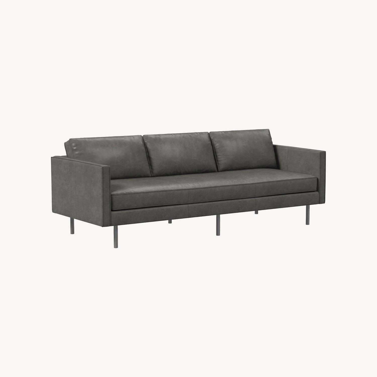 West Elm Axel Leather Sofa 89" - AptDeco