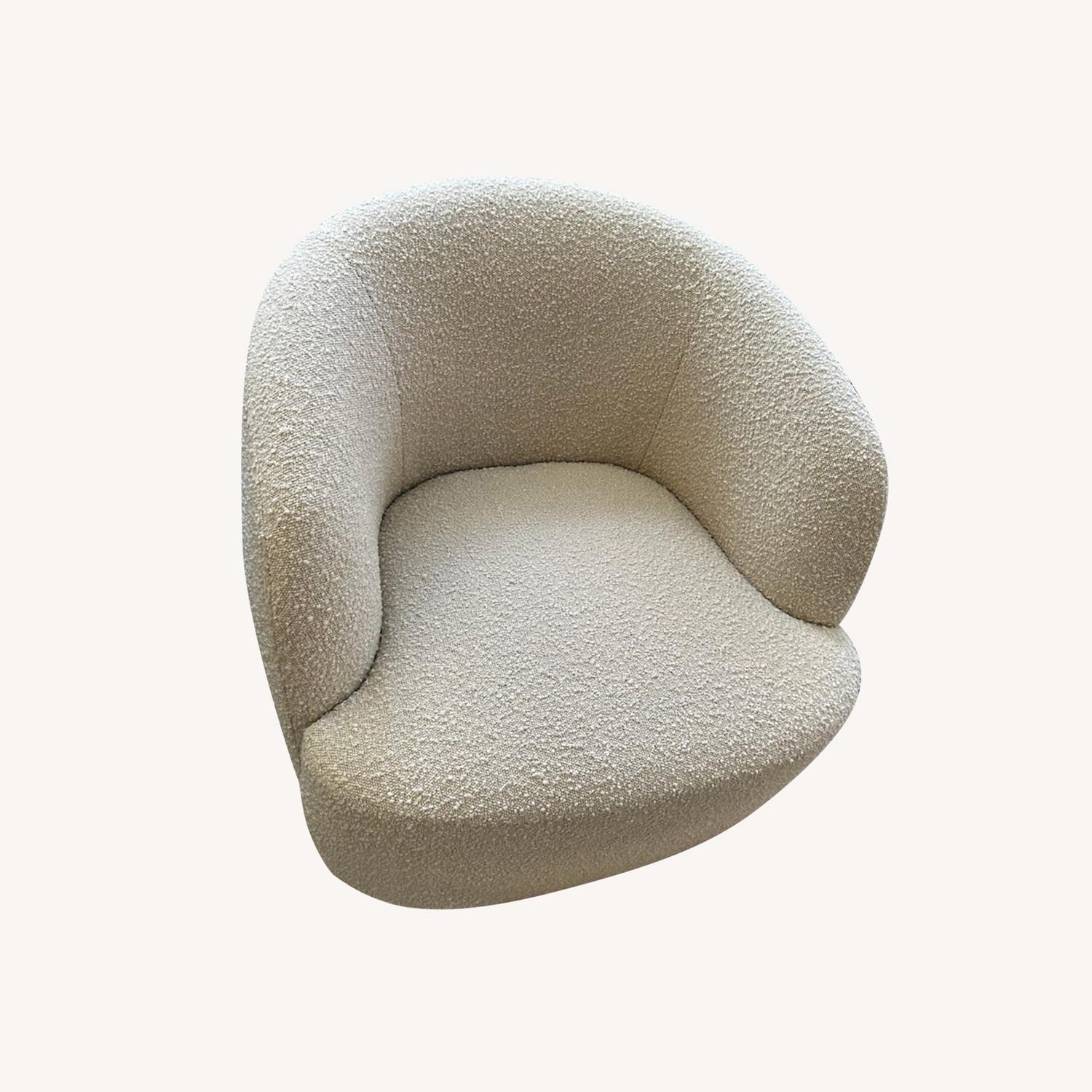 CB2 Gwyneth Ivory Boucle Swivel Chairs - AptDeco