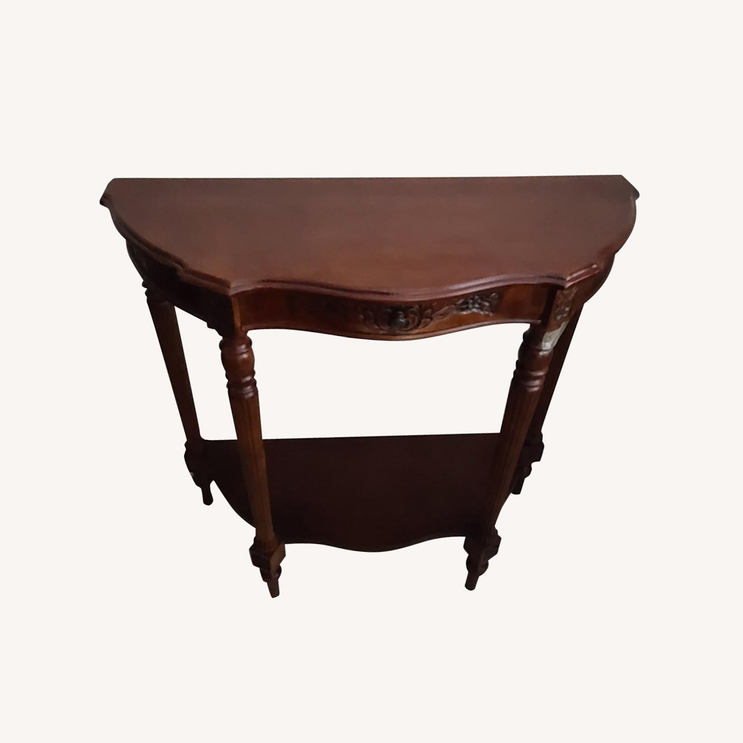 Overstock Brown Half Moon Table - AptDeco
