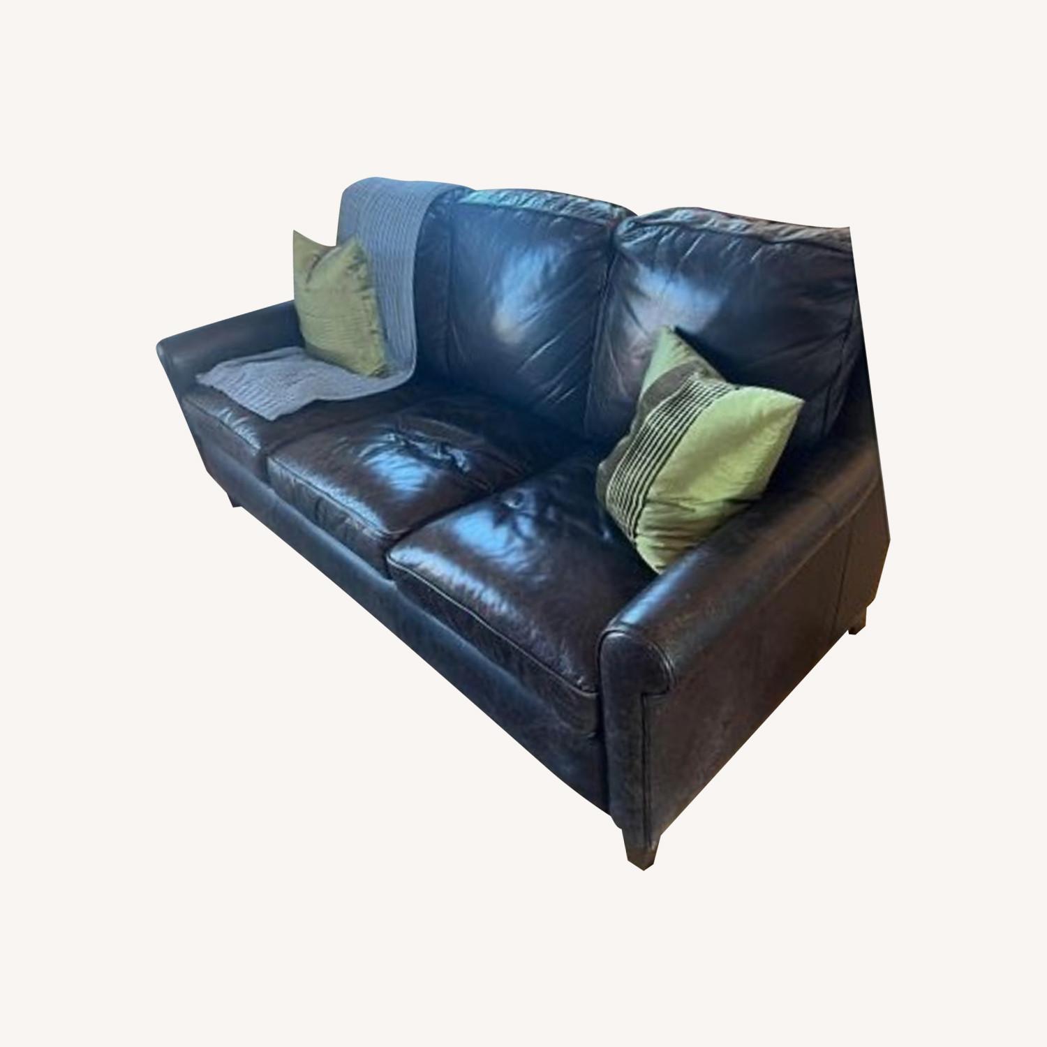 Raymour & Flanigan Leather Sofa - AptDeco