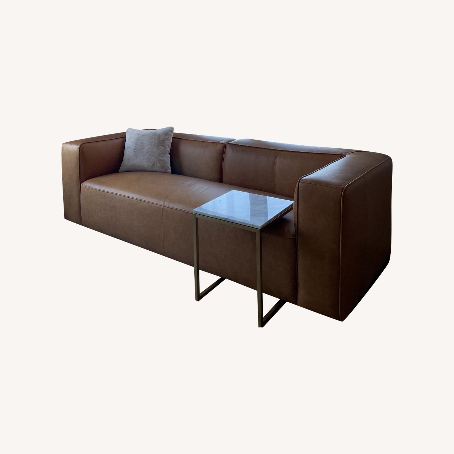CB2 LENYX Saddle Leather Sofa - AptDeco