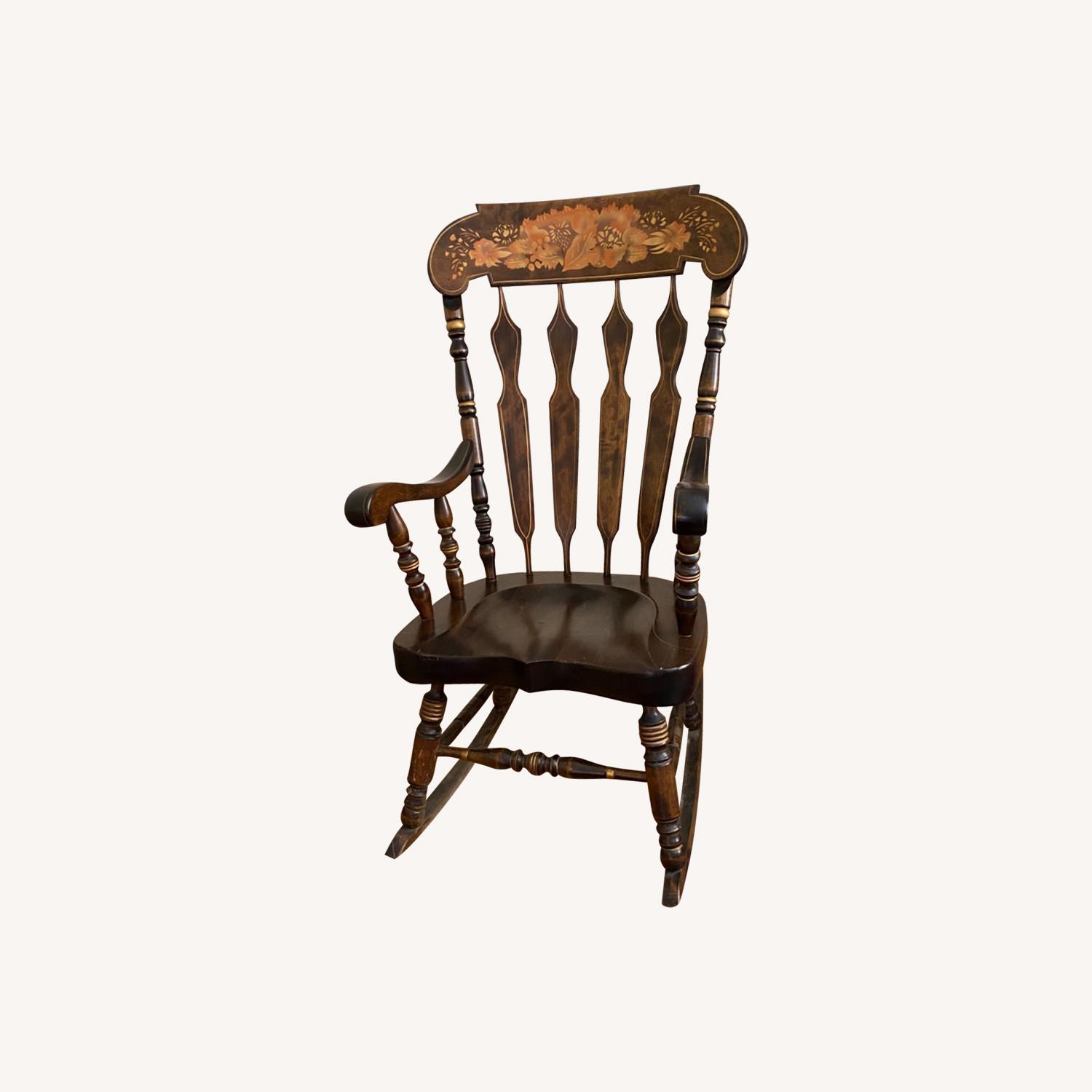 Rocker Painted Floral Details - AptDeco