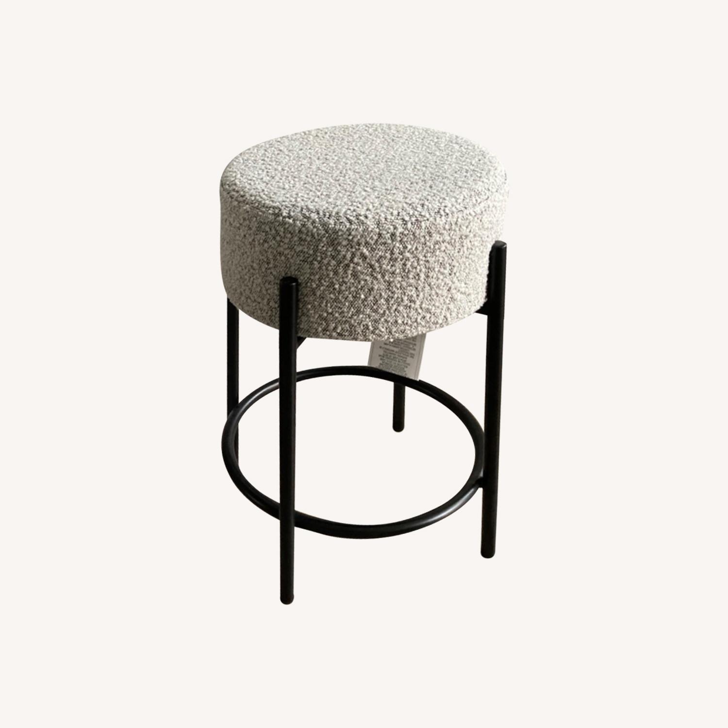 CB2 Peg Boucle Counter Stools - Set of 2 - AptDeco