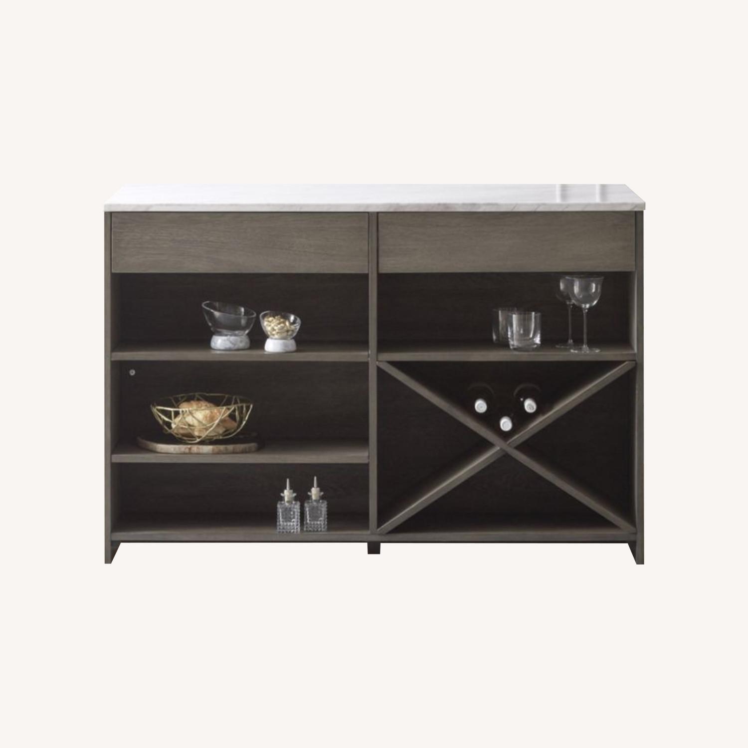 CB2 Kitchen Island with Marble Top - AptDeco