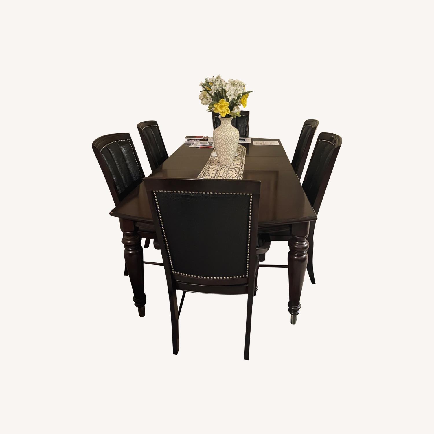 Brown Table + 8 Chairs - AptDeco