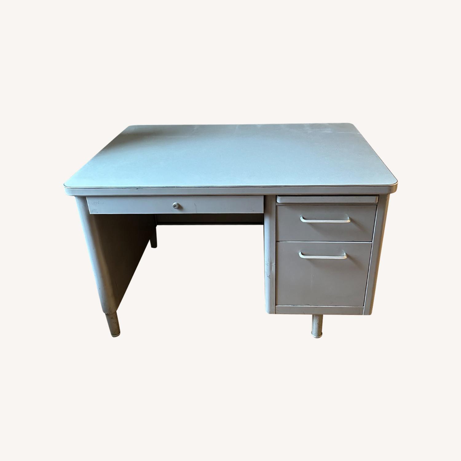 Vintage Metal School Administrator Desk - AptDeco