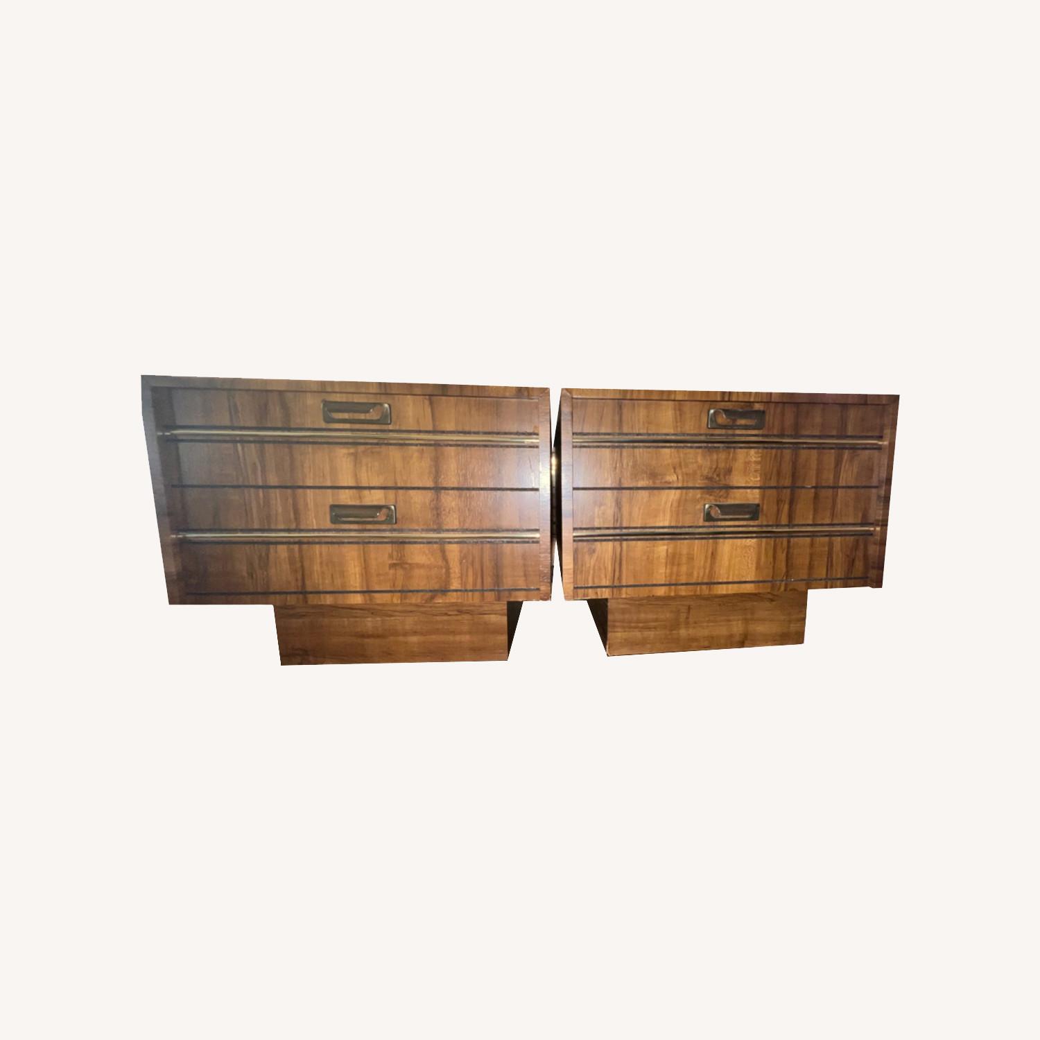 (2) MCM End Tables Walnut Color - AptDeco