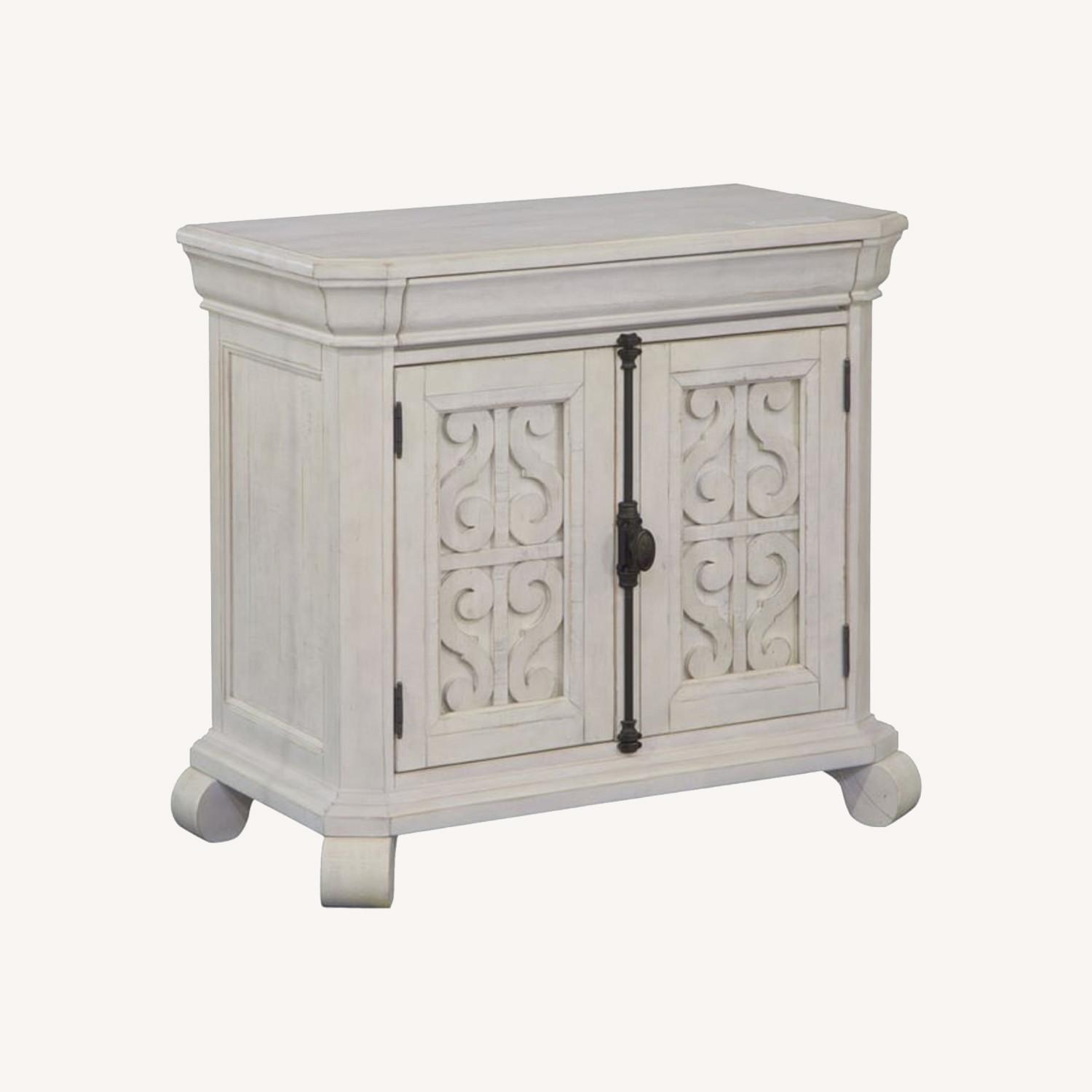 Cottage style 2 Door Nightstand with Alabaster - AptDeco