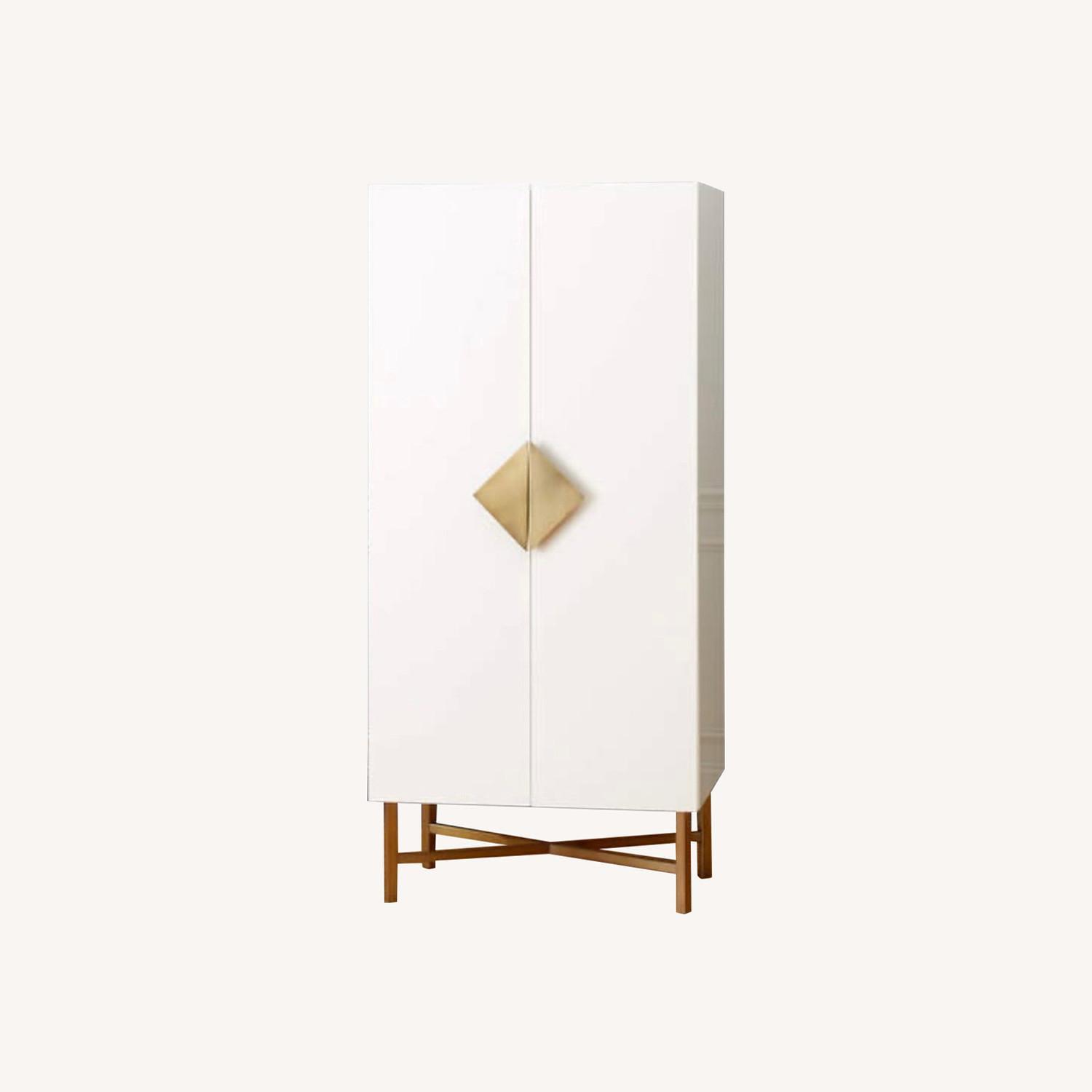 CB2 Glossy White Astoria Wardrobe - AptDeco