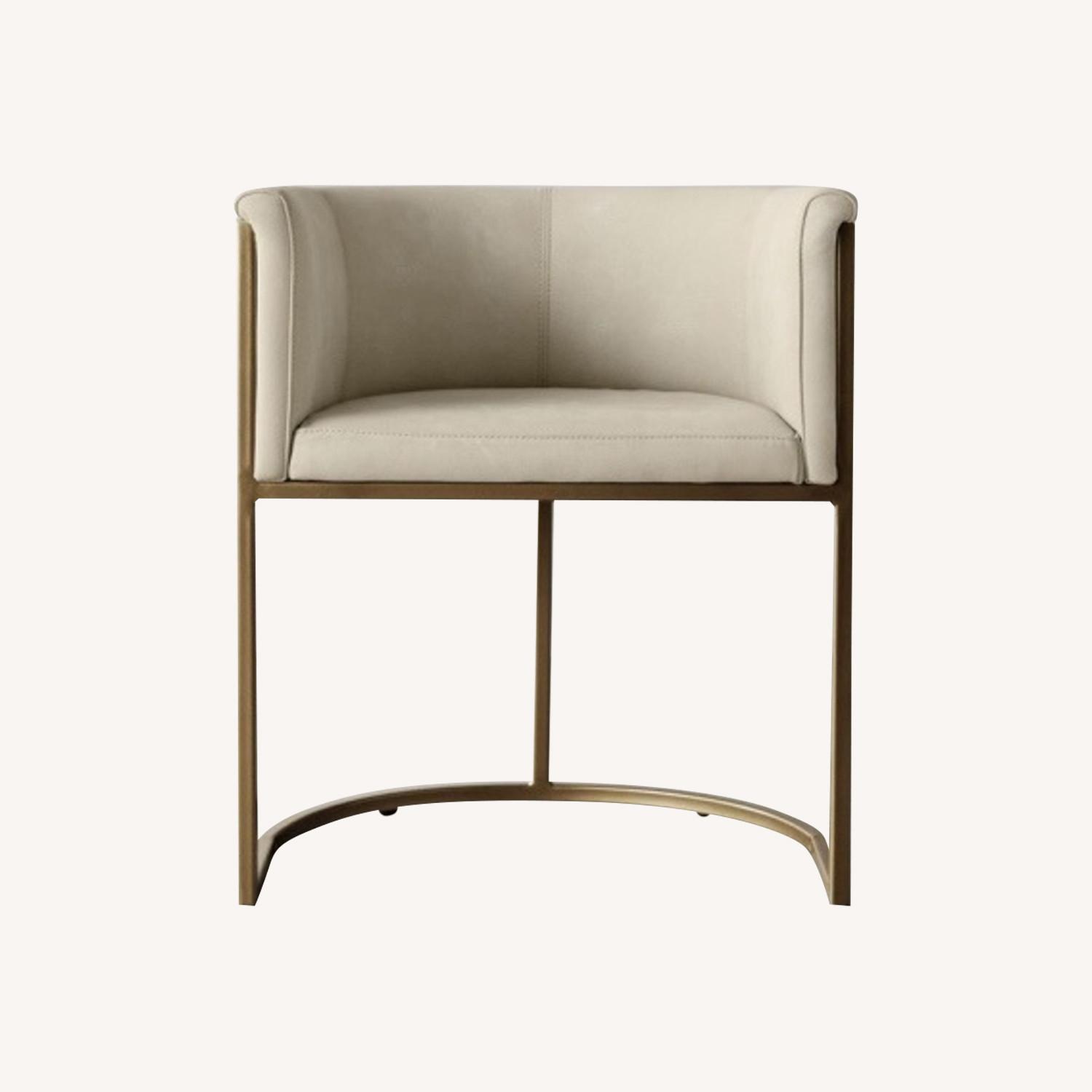 Williams Sonoma Remi Dining Chairs (LeatherBrass) - AptDeco