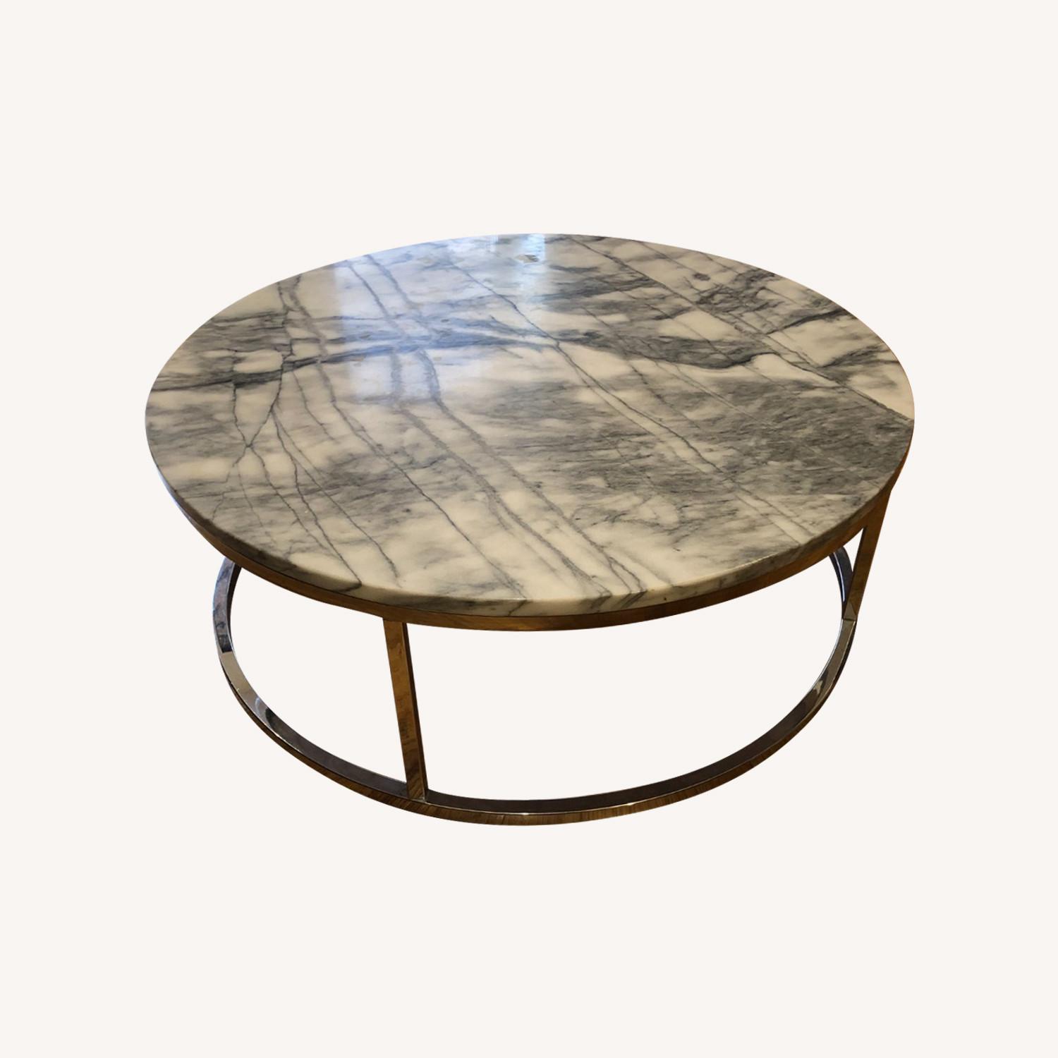 CB2 Smart Round Marble Top Coffee Table - AptDeco