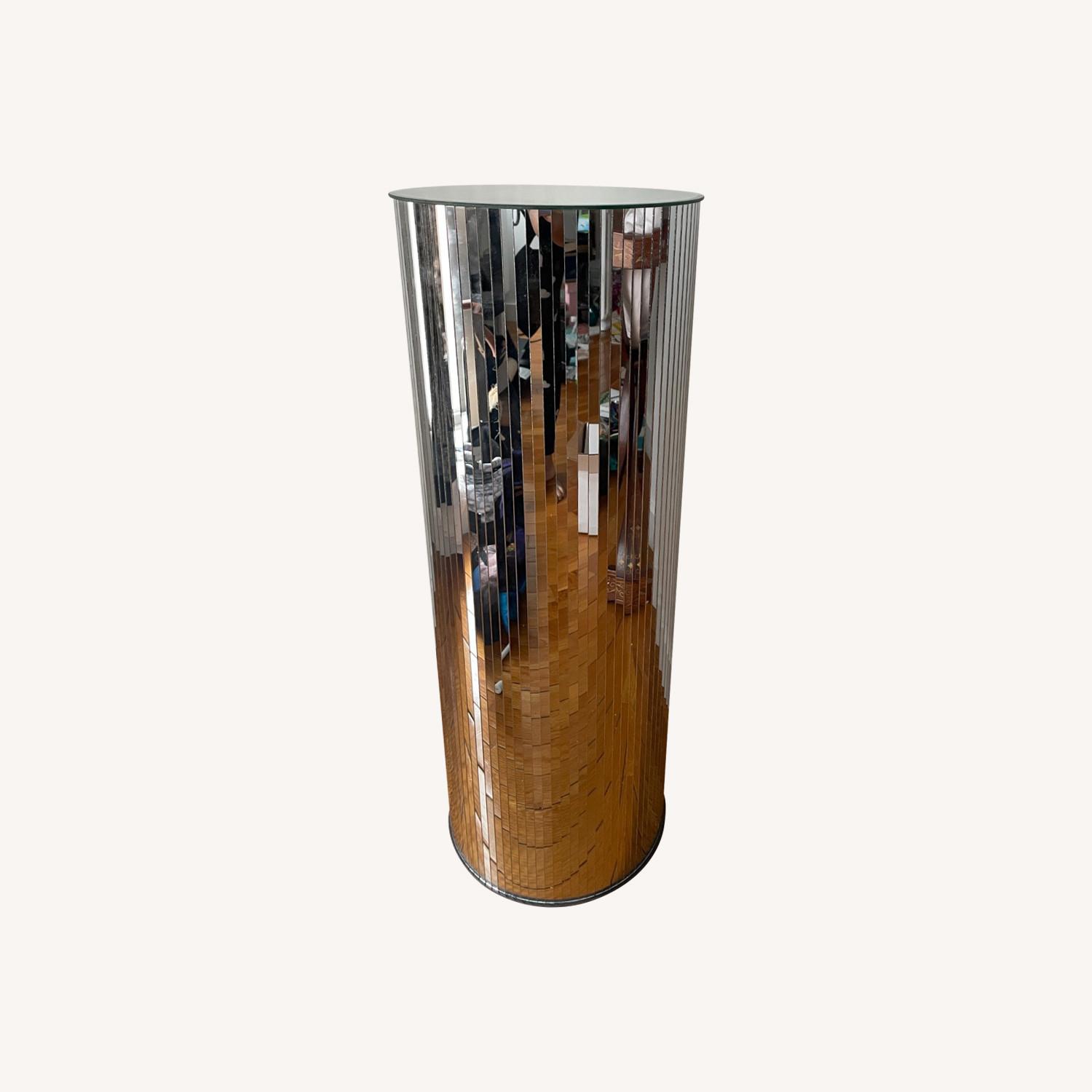 Mirrored Cylindrical Display Column/Pedestal - AptDeco