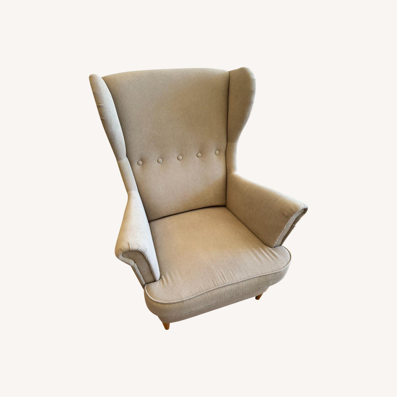 IKEA STRANDMON Armchair and Ottoman - AptDeco