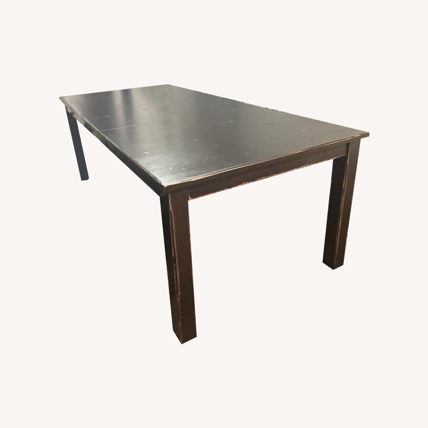 Canadel Black Distressed Wood Top Dining Table - AptDeco
